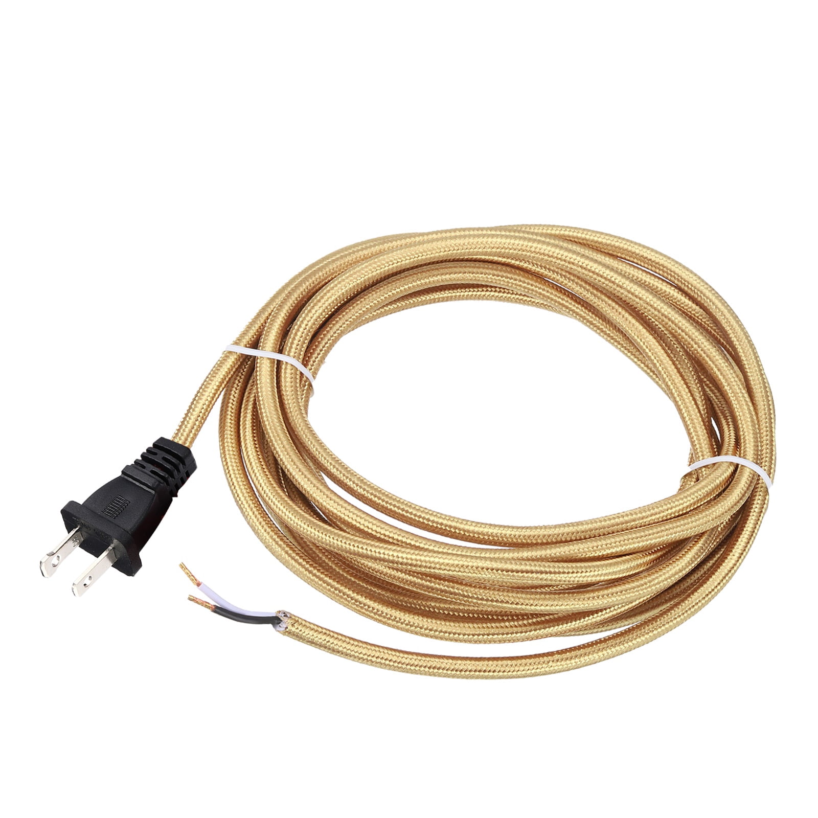 Uxcell 12Ft 18/2 Cloth Covered Lamp Cord with Plug, Vintage Electrical ...