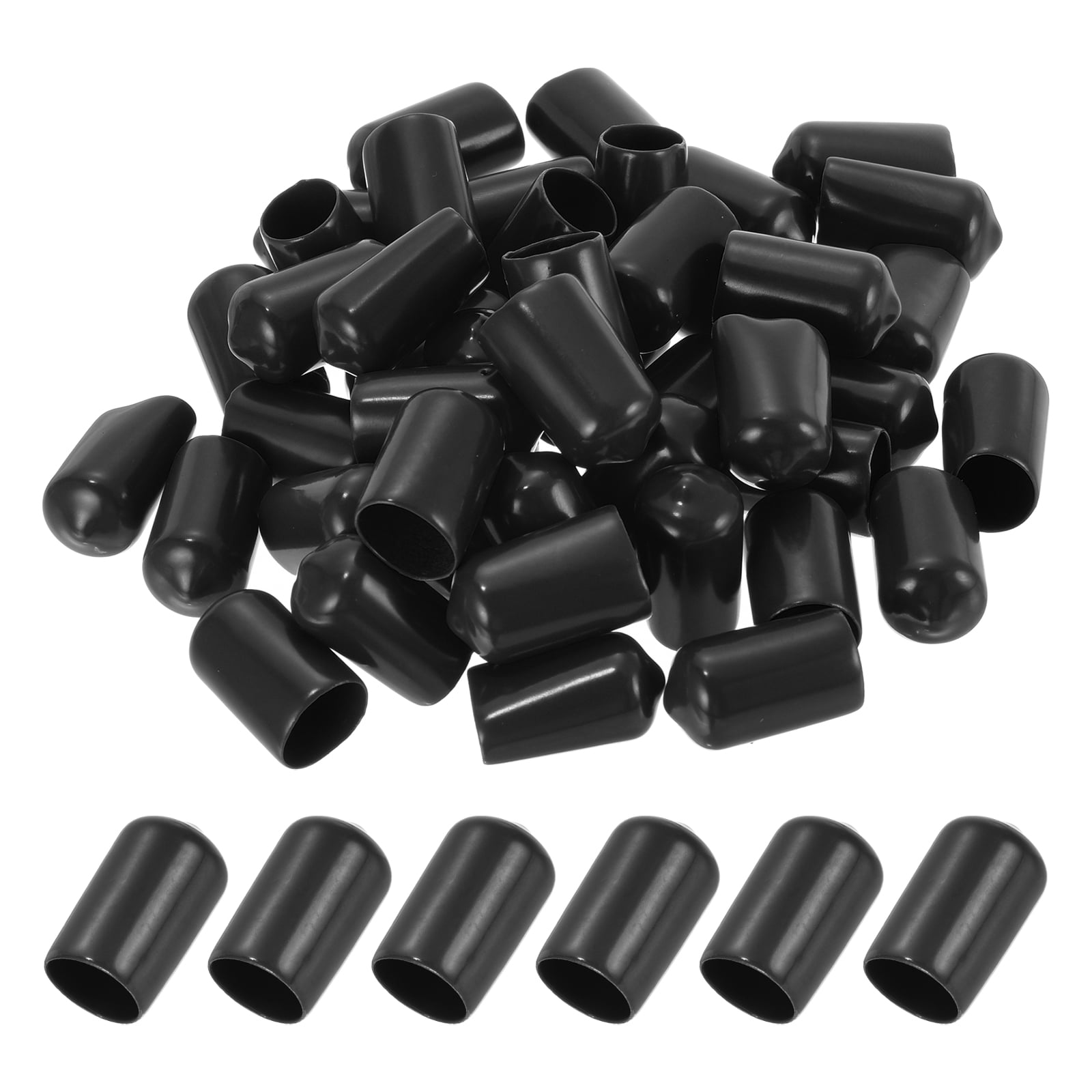 Uxcell 12MM Vinyl Rubber End Caps, 50 Pack Round Bolt Screw Covers Caps ...