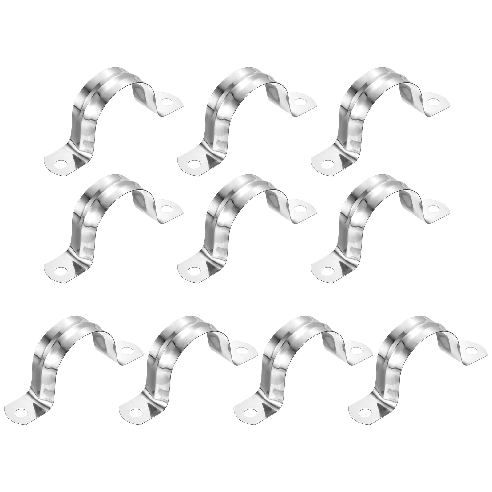 Uxcell 12Pack 35mm Rigid Pipe Straps 2 Hole U-Shaped Bracket Clamps 201 ...