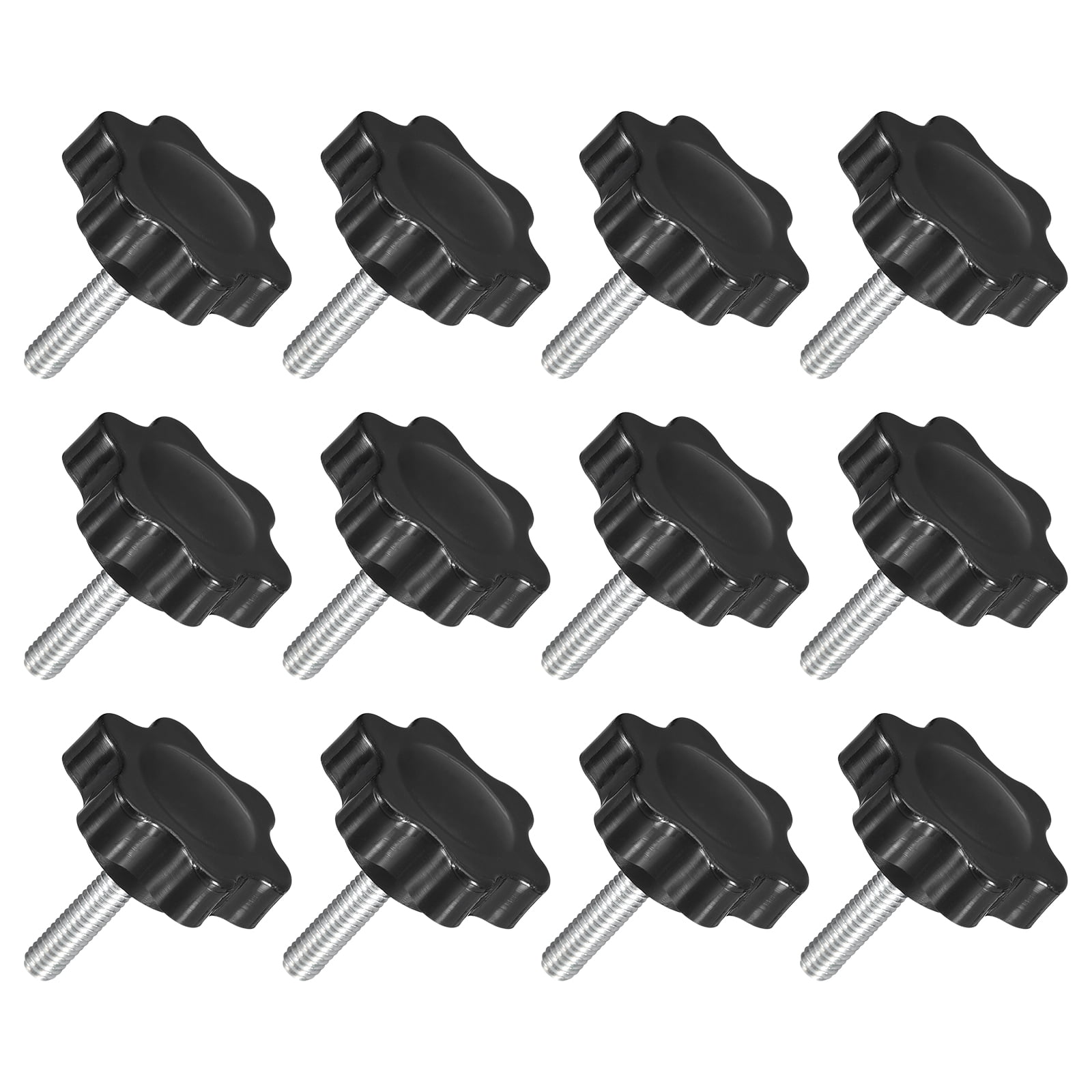 Uxcell 12Pack M4 x 16mm Star Knobs Plastic Hex Shaped Hand Clamping ...