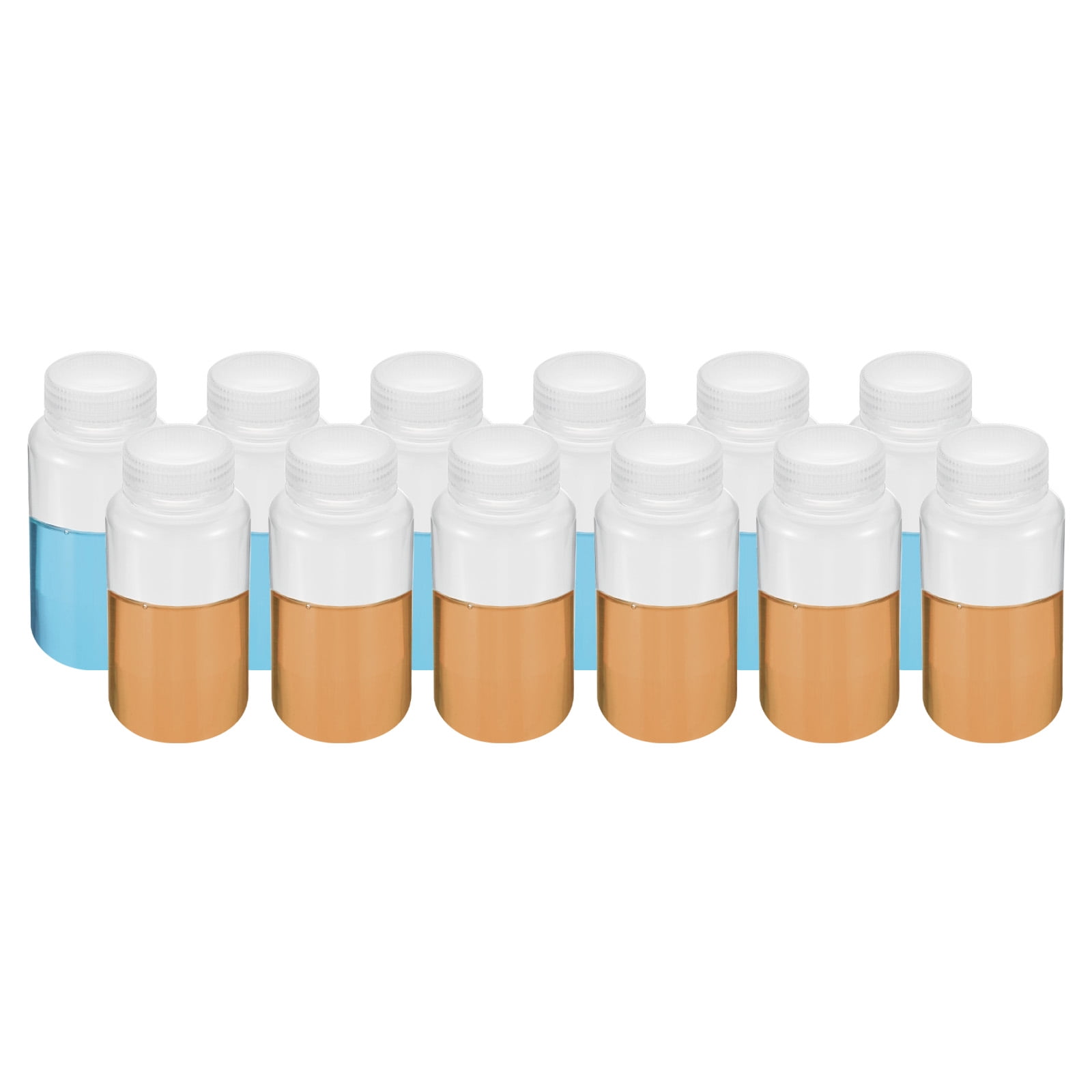 Uxcell 12Pcs 250ml Reagent Bottles, PP Wide Mouth Round Bottles with ...