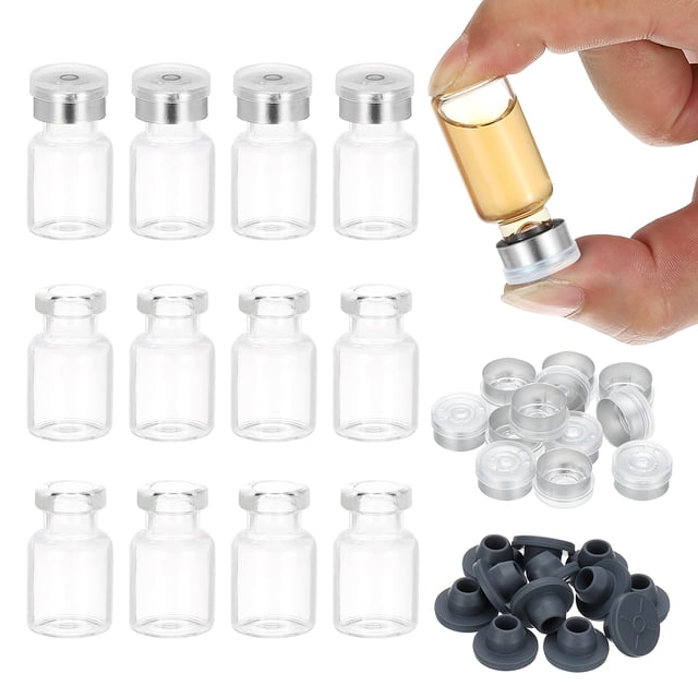 Uxcell 12Pcs 2ml Clear Borosilicate Glass Sample Vials for Lab Solid ...