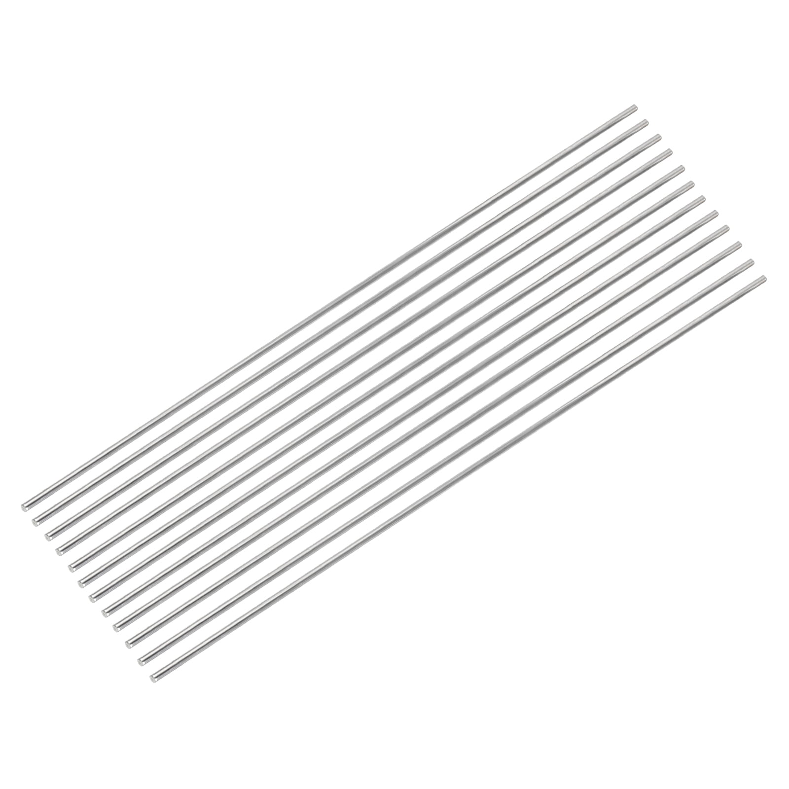 Uxcell 12Pcs 3mm x 300mm 304 Stainless Steel Rods, Round Metal Solid ...