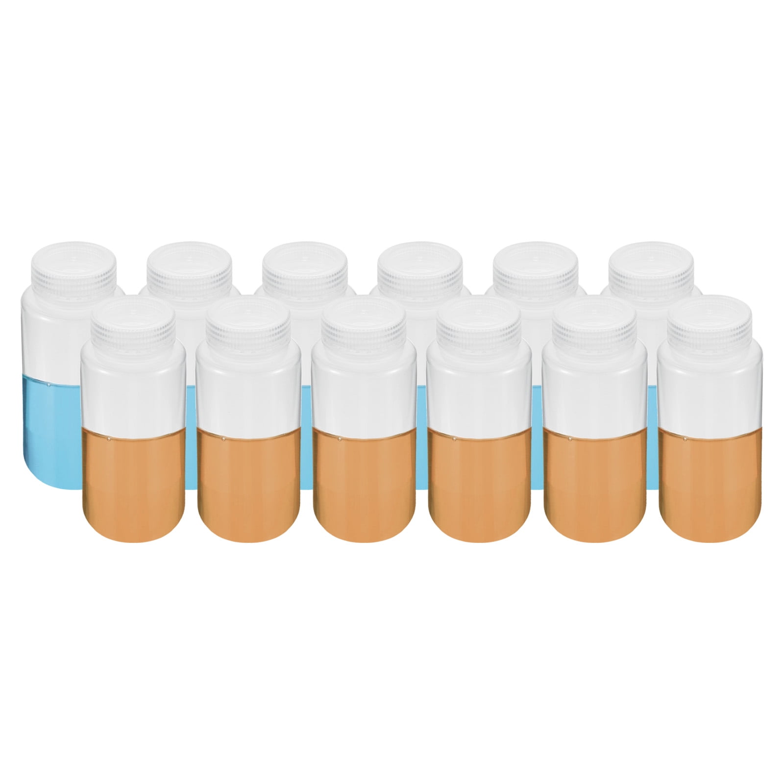 Uxcell 12Pcs 500ml Reagent Bottles, PP Wide Mouth Round Bottles with ...