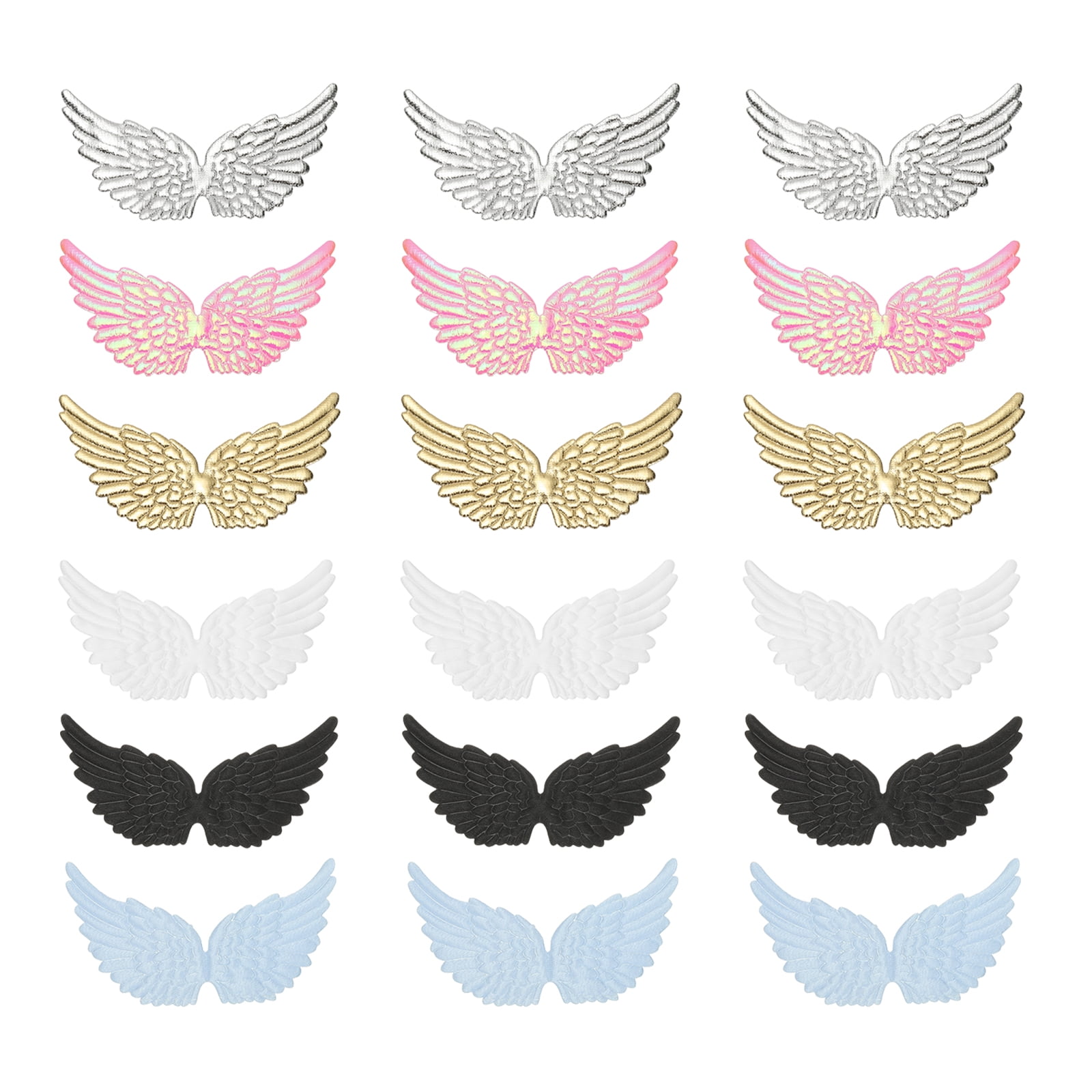 Uxcell 18Pcs Angel Wings for Crafts, Glitter Multi-colored Angel Wings ...