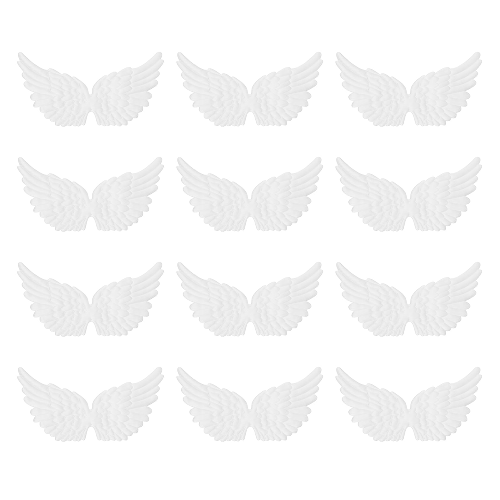 Uxcell 12Pcs Angel Wings for Crafts, Small Glitter White Angel Wings ...