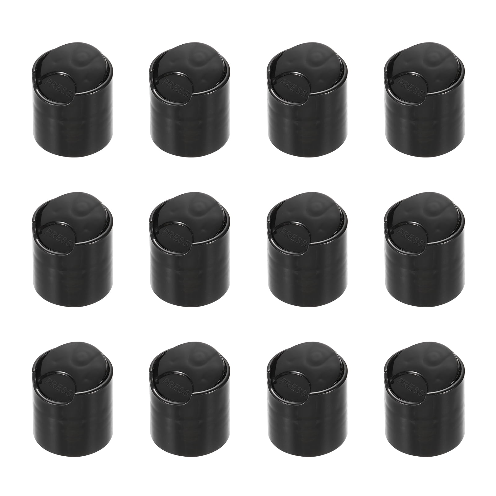 Uxcell 12Pcs Black Disc Top Caps Replacement 28/410 Plastic Press Disk ...