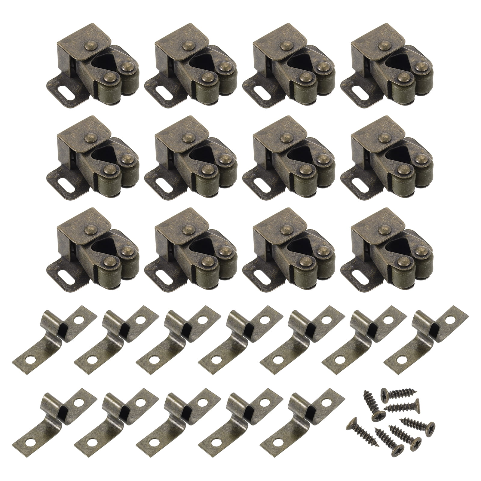 Uxcell 12Pcs Cabinet Latch Double Roller Catch, Lock Stop Catch Clamp ...