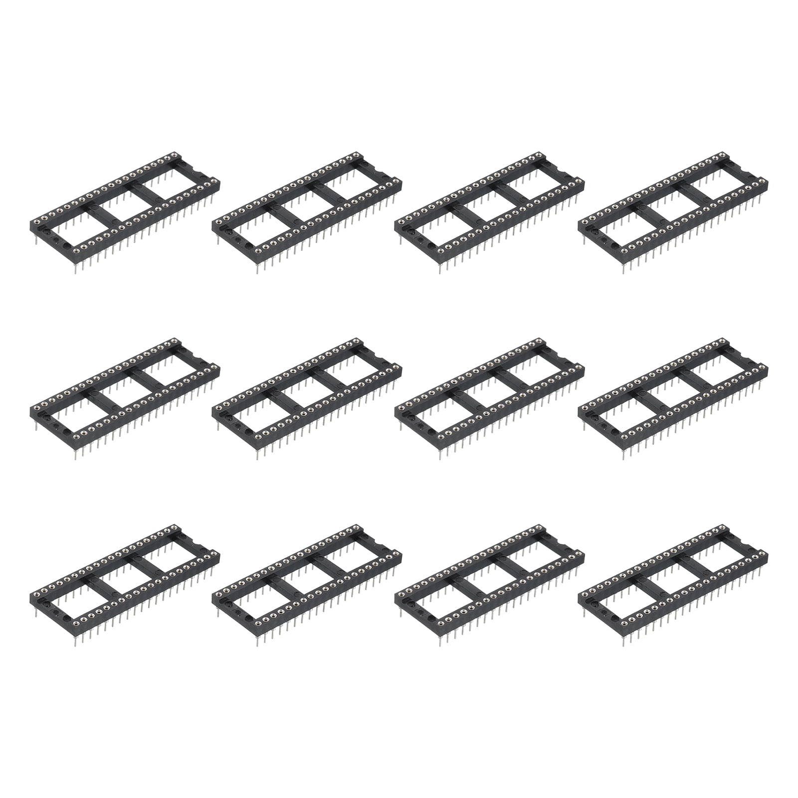 Uxcell 12Pcs DIP IC Chip Socket Adapter 15.24mm Row Pitch Round 40 Pin ...
