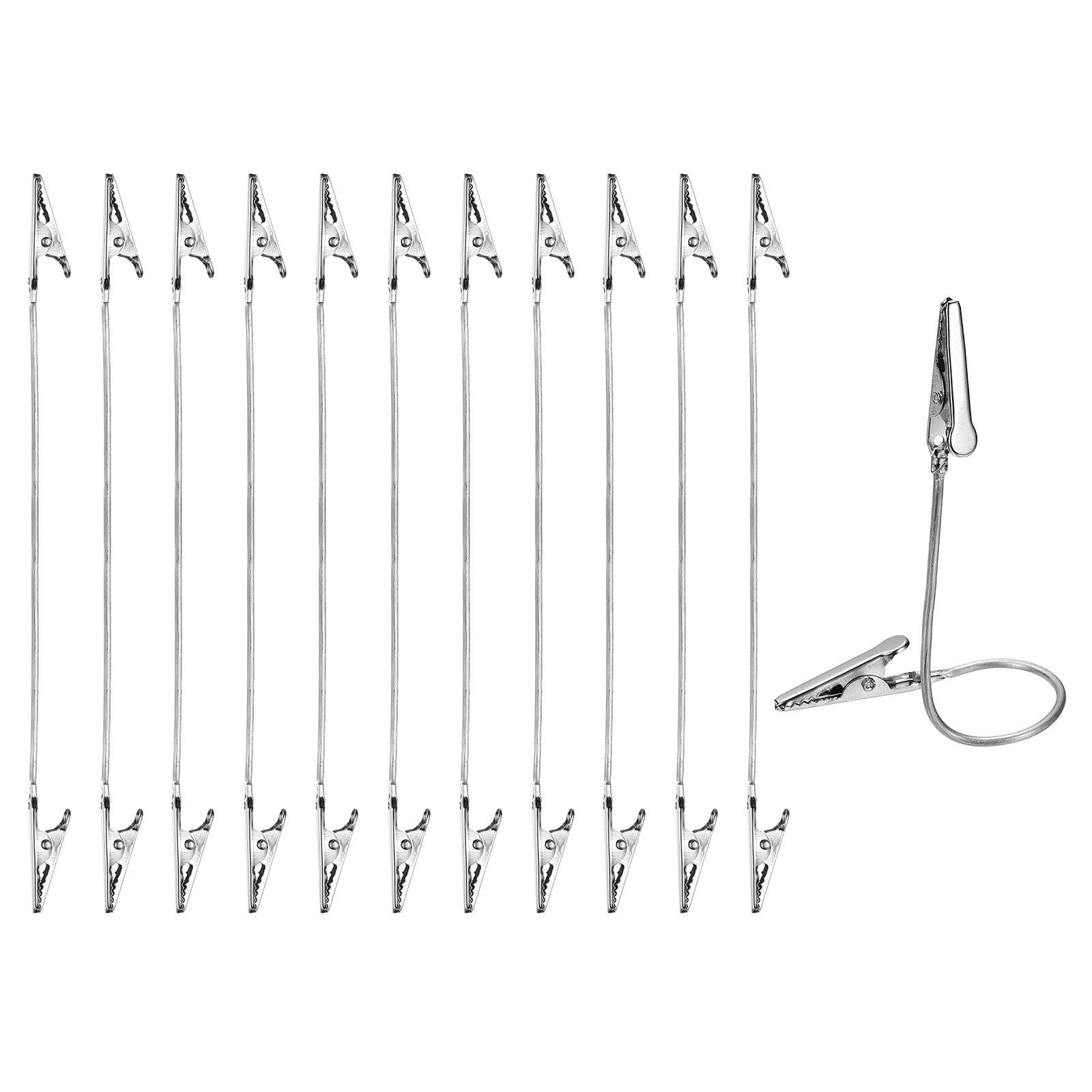 Uxcell 12Pcs Double Alligator Clip, Long Tail Aluminum Wire Metal ...