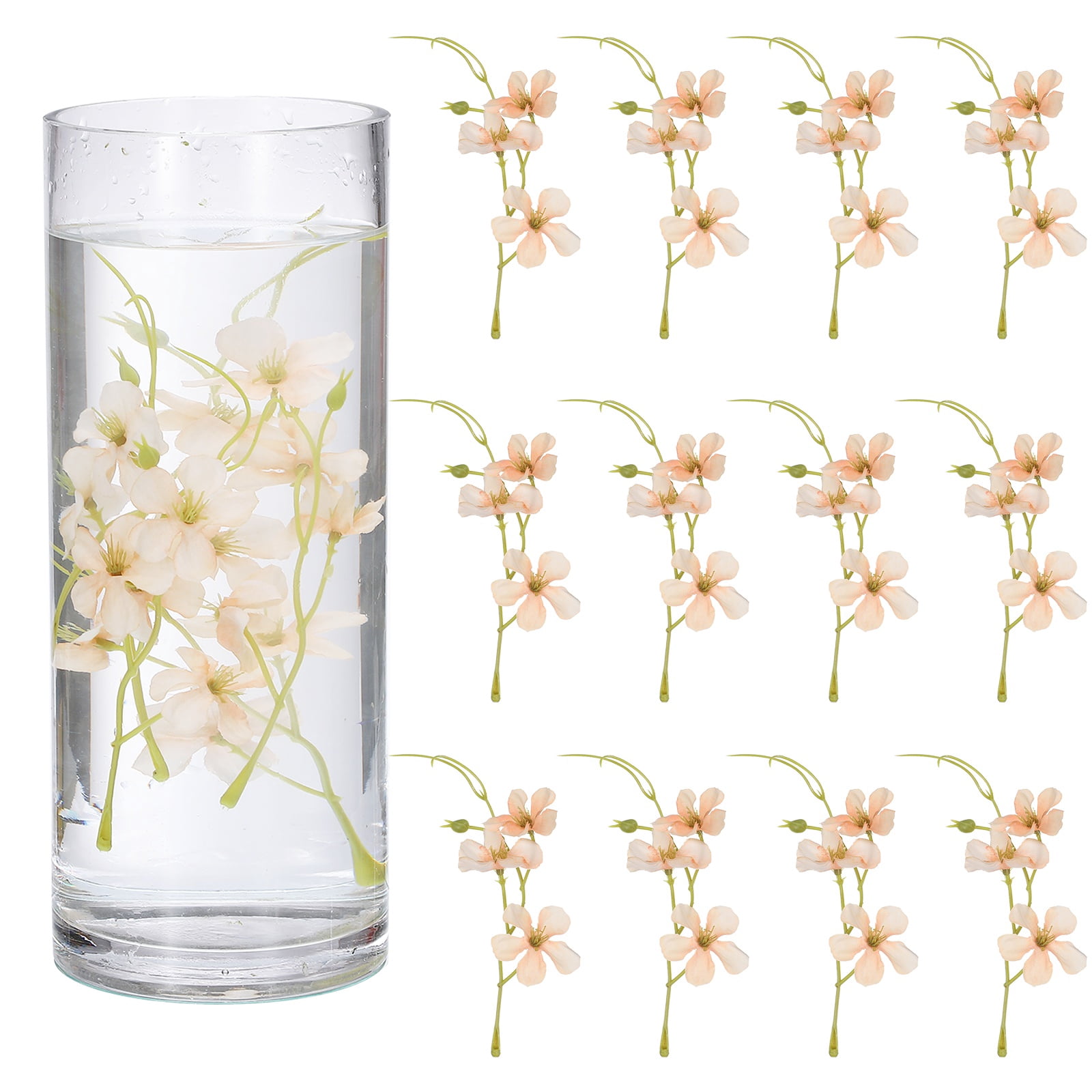 Uxcell 12Pcs Floating Flowers for Centerpieces, Champagne Pea Flower ...