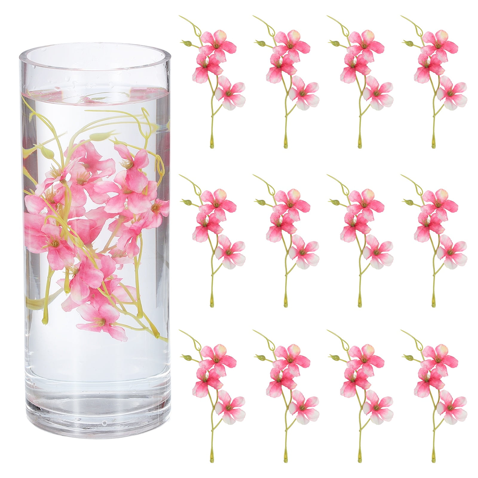 Uxcell 12Pcs Floating Flowers for Centerpieces, Pink White Pea Flower ...