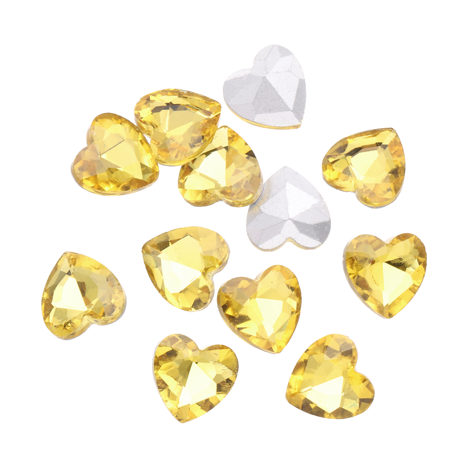 Uxcell 12Pcs Heart Rhinestones 10mm Pointed Back Heart Glass Rhinestone ...