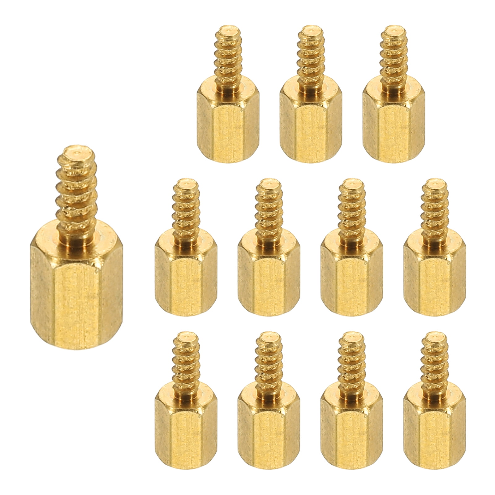 Uxcell 12Pcs M2.5.5 6+6mm Hex Standoff Spacer, Male to Female Copper ...