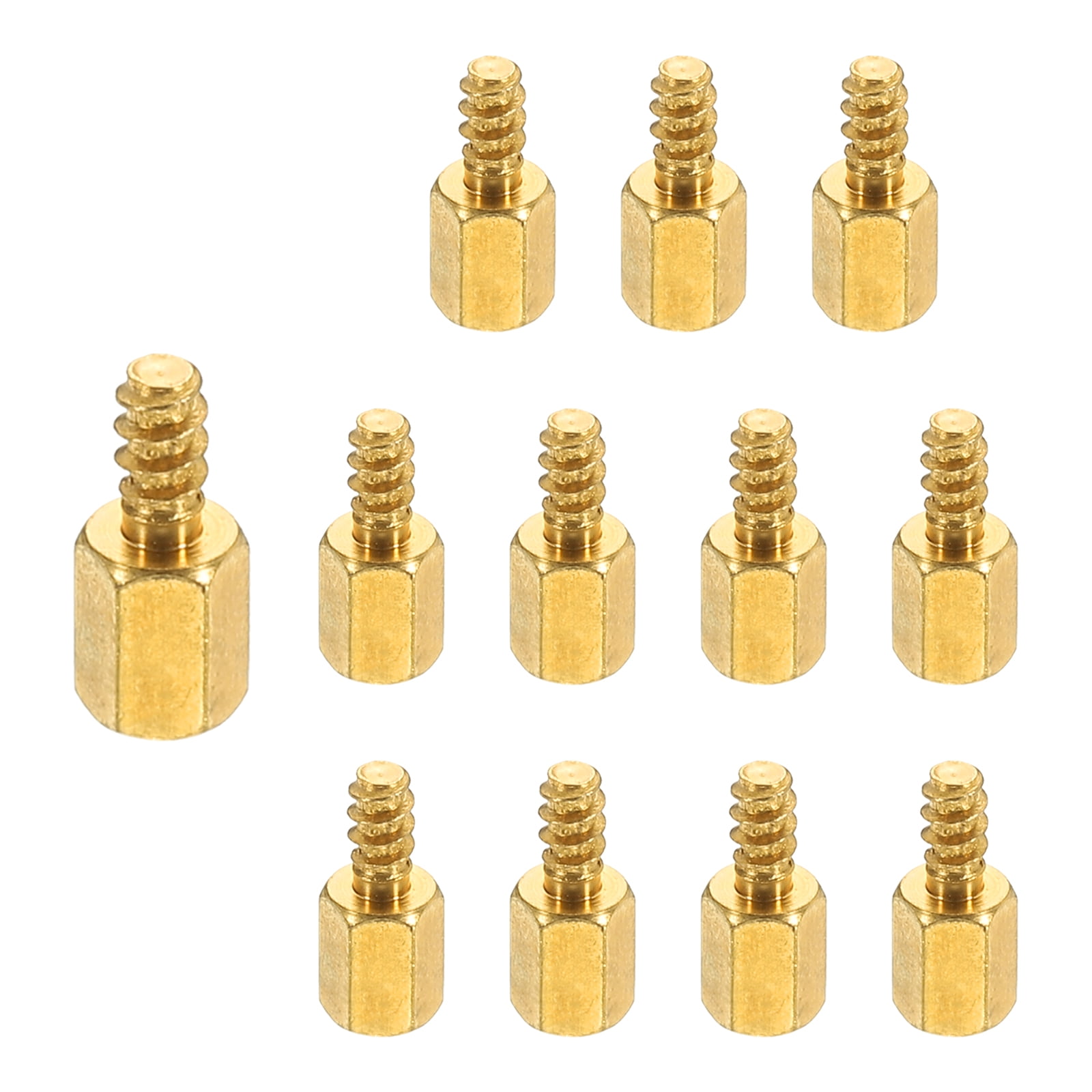 Uxcell 12Pcs M3 6+6mm Hex Standoff Spacer, Male to Female Copper ...
