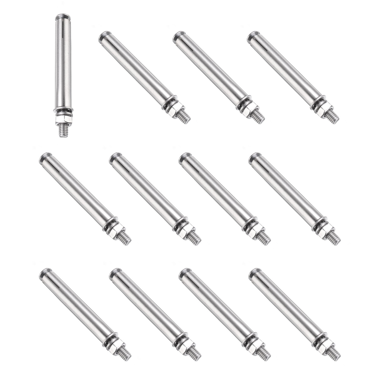 Uxcell 12Pcs M6 x 80mm Expansion Screw Bolts Sleeve Anchoring Fastener ...