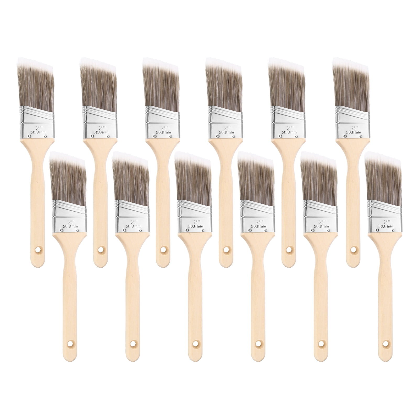 Uxcell 12Pcs Paint Brushes 2" Angle Paint and Chip Brushes for DIY ...