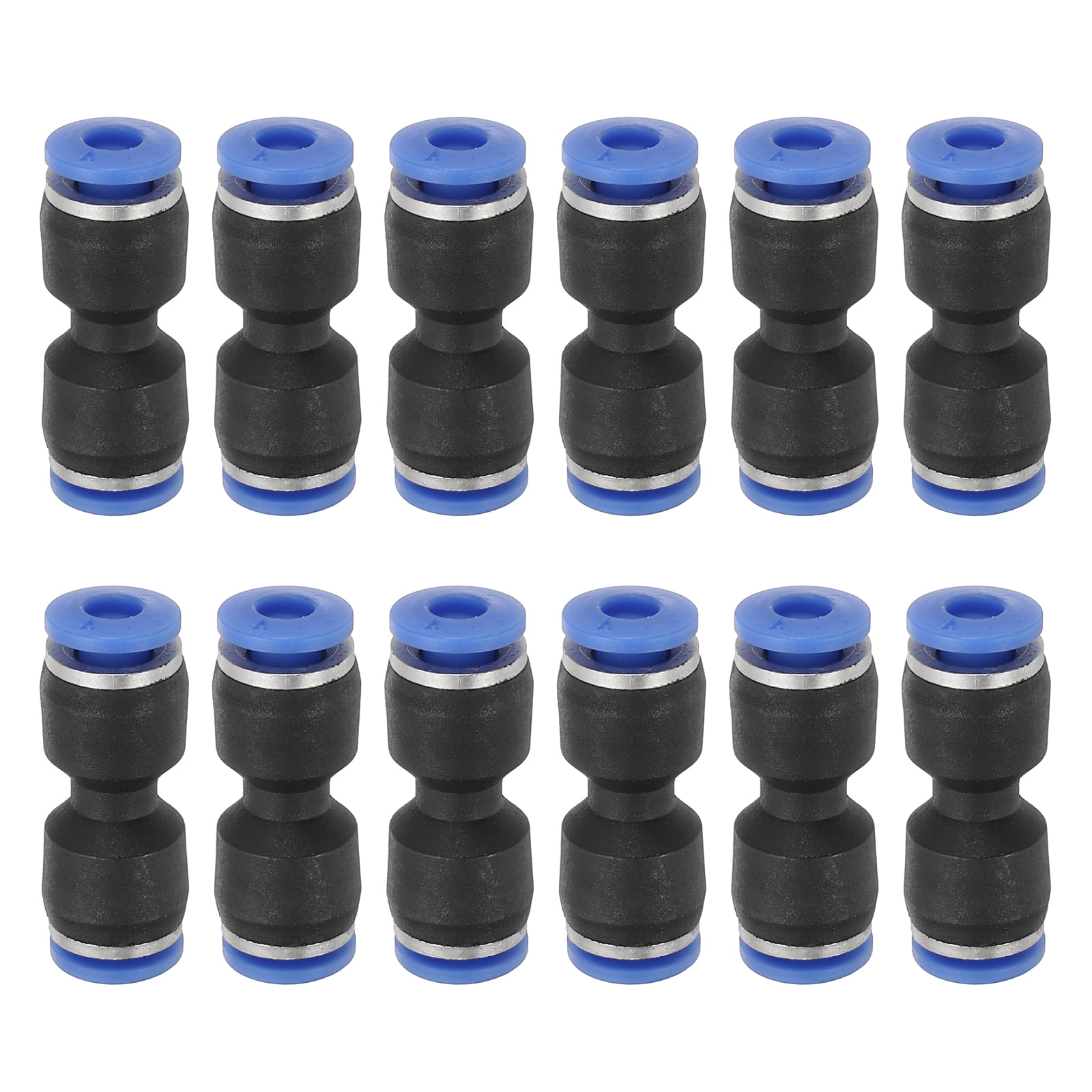 Uxcell 12Pcs Quick Straight Connectors, 4 mm(1/6")Tube OD -5~60℃ Plastic Straight Push Connector ...
