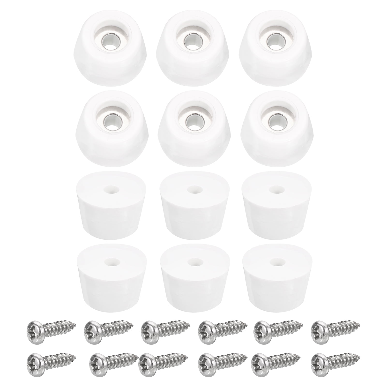 Uxcell 12Pcs Rubber Bumper Feet, 9mm H x 14mm W Round Pads with Washer ...