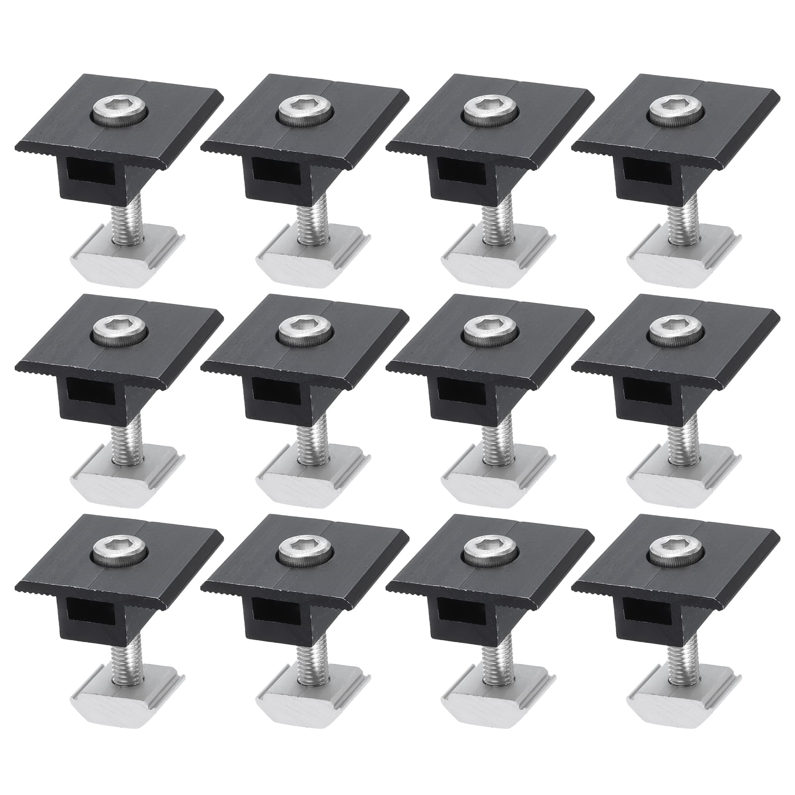 Uxcell 12Pcs Solar Panel Middle Clamp, 30mm Aluminum Solar Panel Center ...