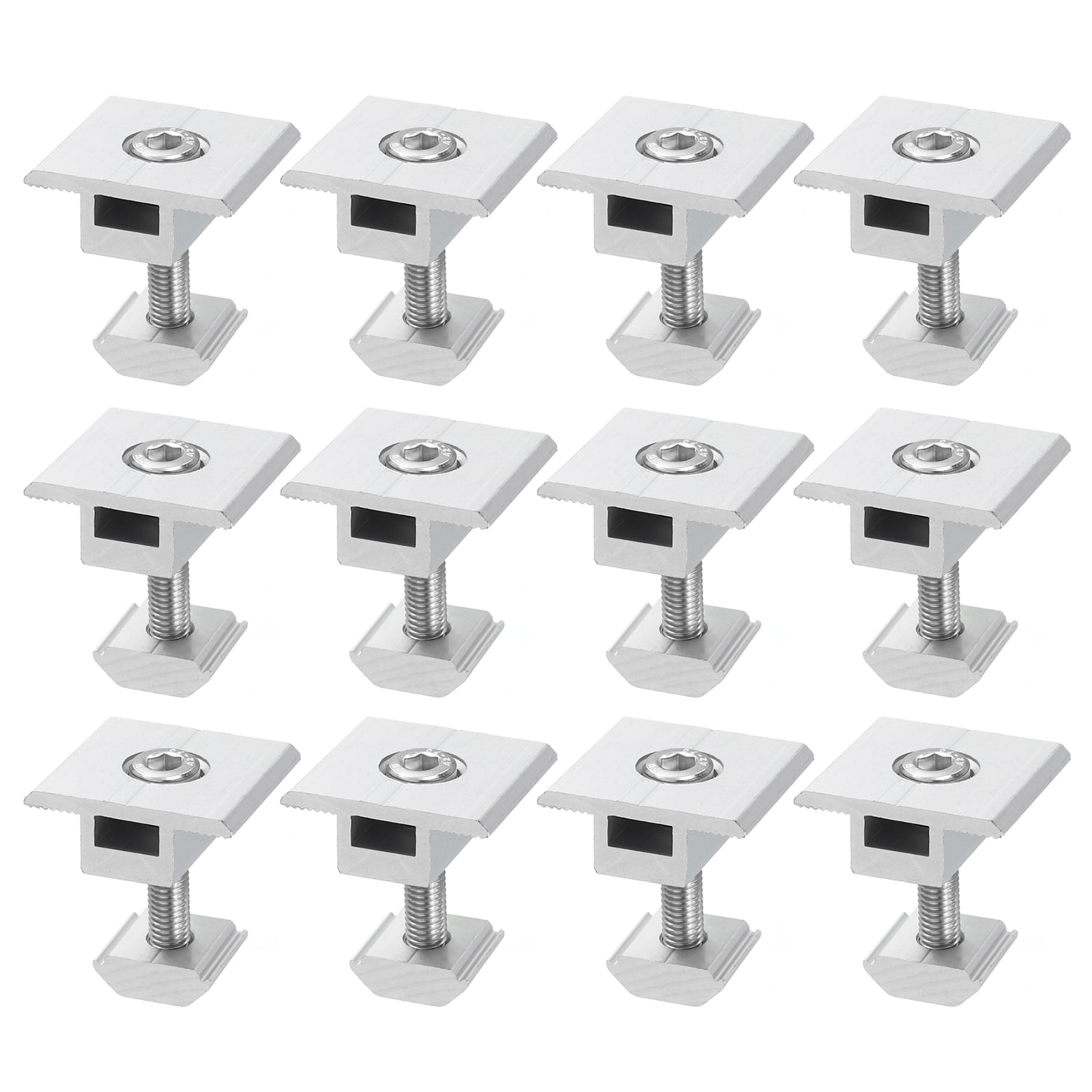 Uxcell 12Pcs Solar Panel Middle Clamp, 30mm Aluminum Solar Panel Center ...
