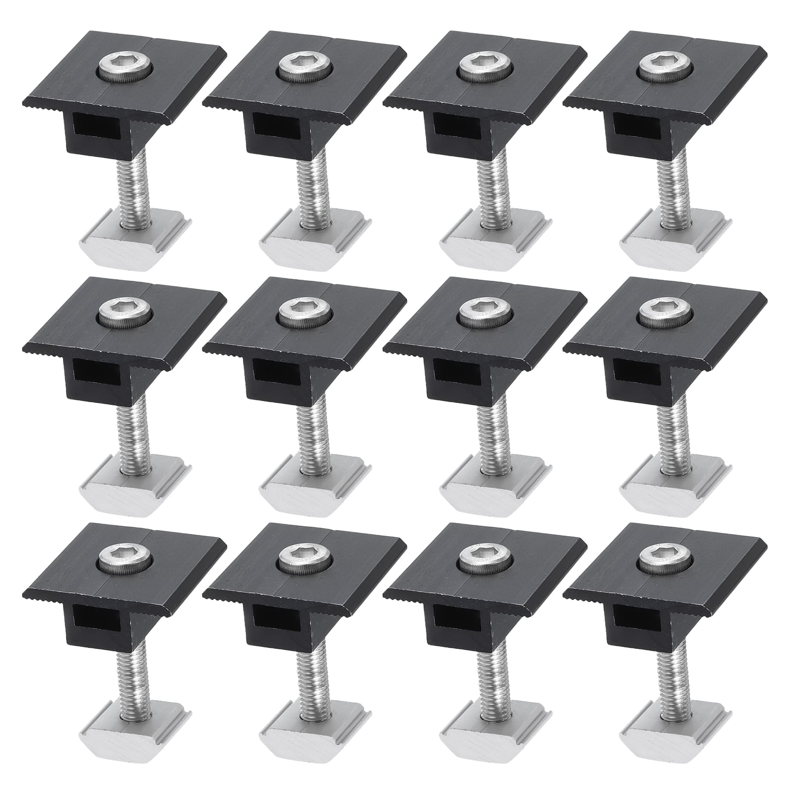 Uxcell 12Pcs Solar Panel Middle Clamp, 40mm Aluminum Solar Panel Center ...