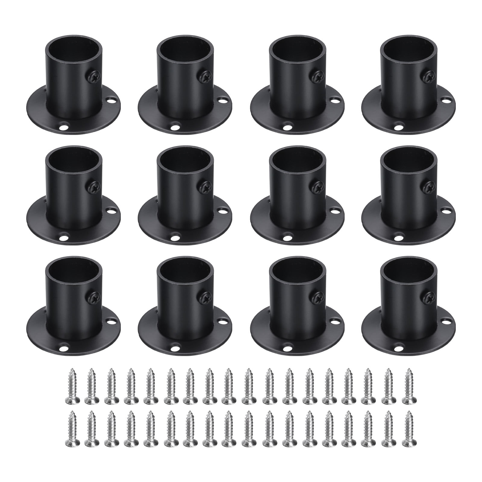 Uxcell 12Pcs Stainless Steel Closet Rod Brackets, 1 Inch Dia Wardrobe ...