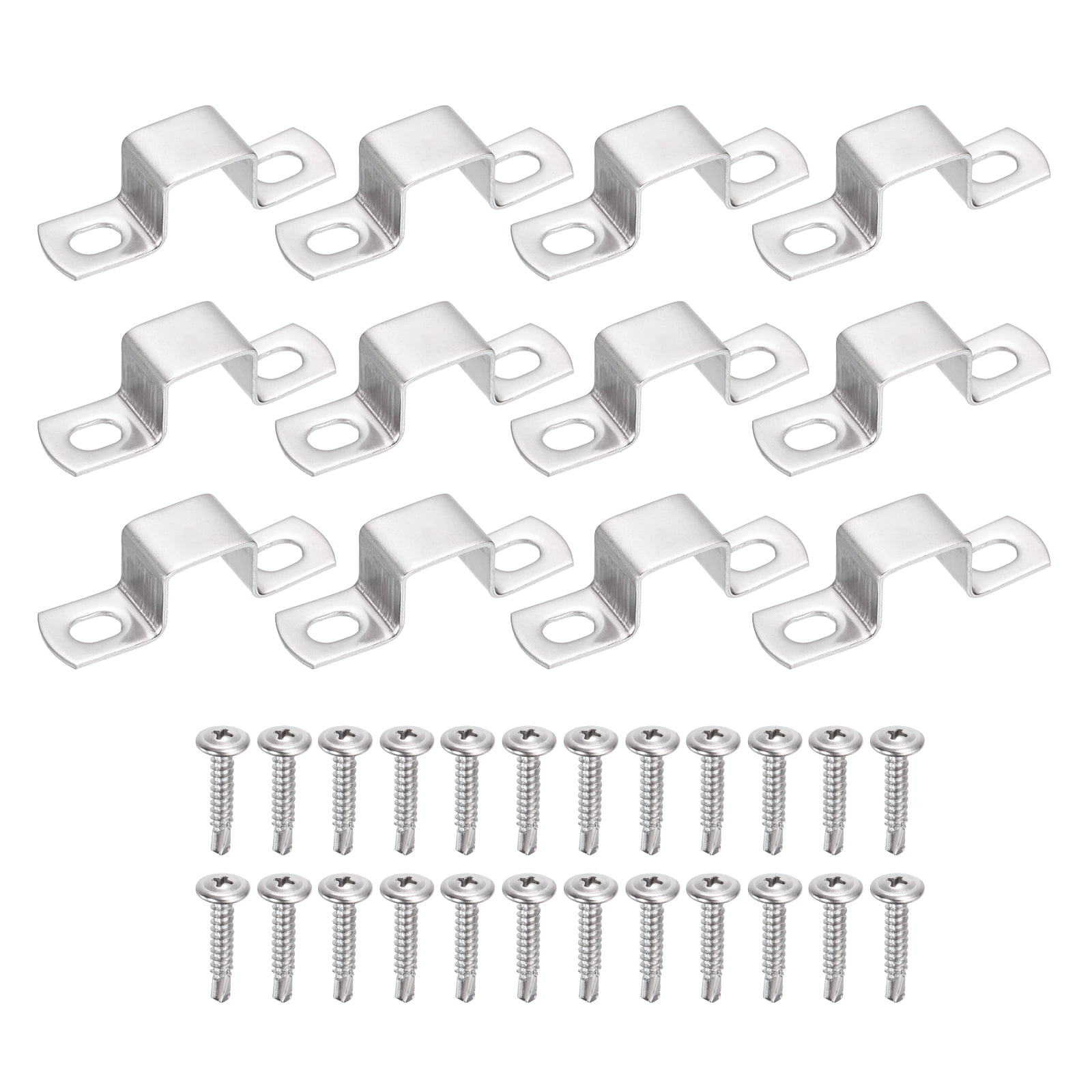Uxcell 12Pcs U Shape Square Tube Clamp, 15x15mm U Shaped Bracket 304 ...