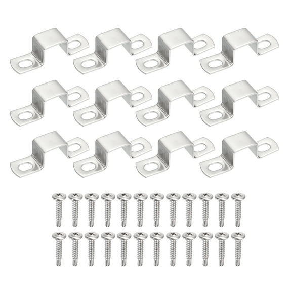Uxcell 12Pcs U Shape Square Tube Clamp, 15x15mm U Shaped Bracket 304 ...