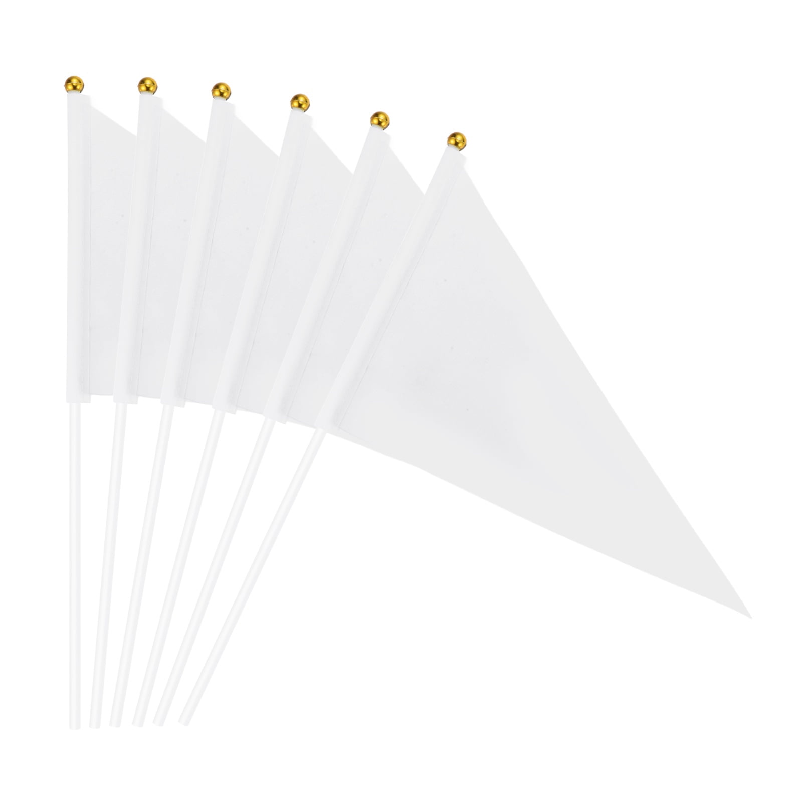 Uxcell 12Pcs White Pennant Stick Flag, 8.3 x 5.5 Inch Handheld Solid ...