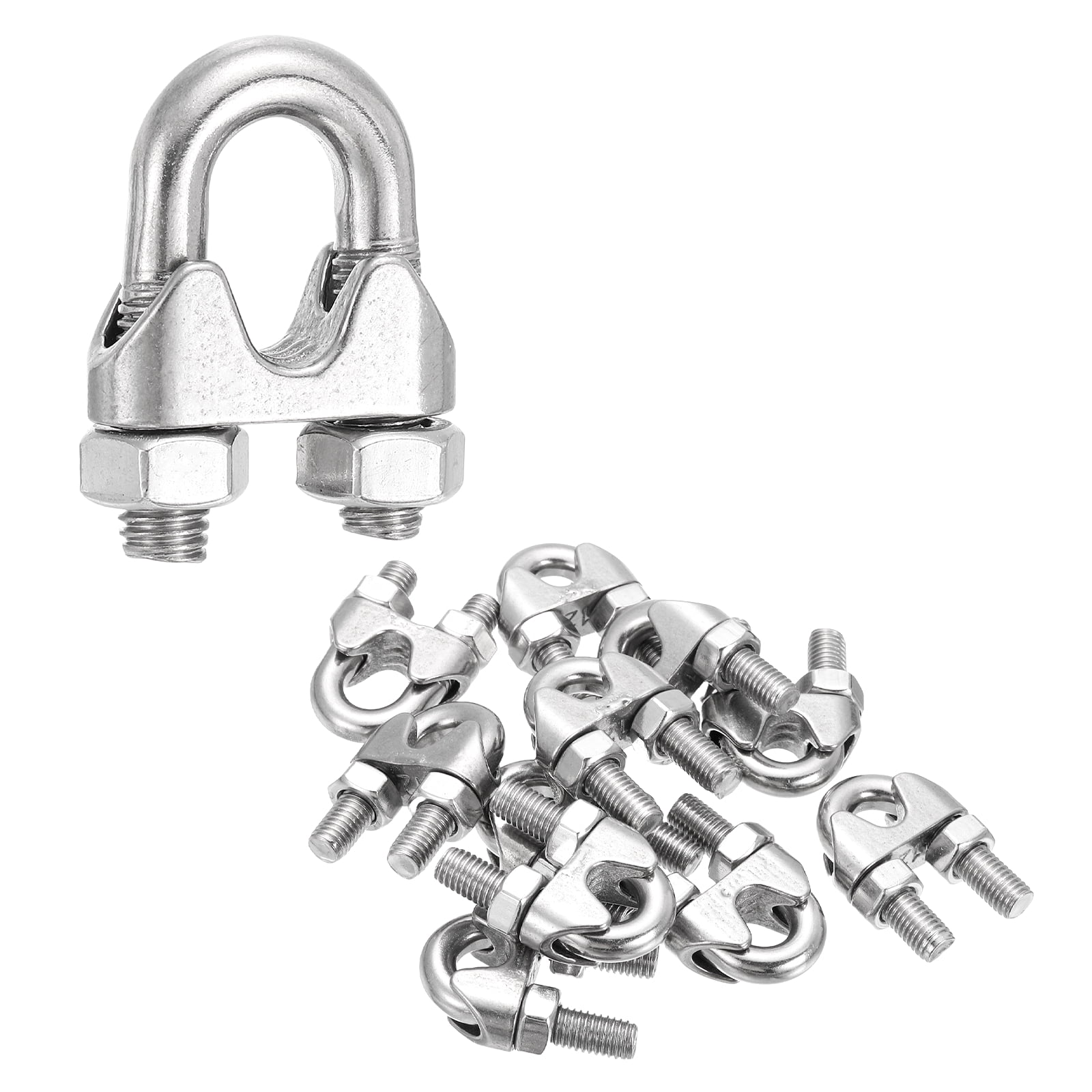 Uxcell 12Pcs Wire Rope Cable Clip Clamps 1/2 Inch M12 Small 304 ...