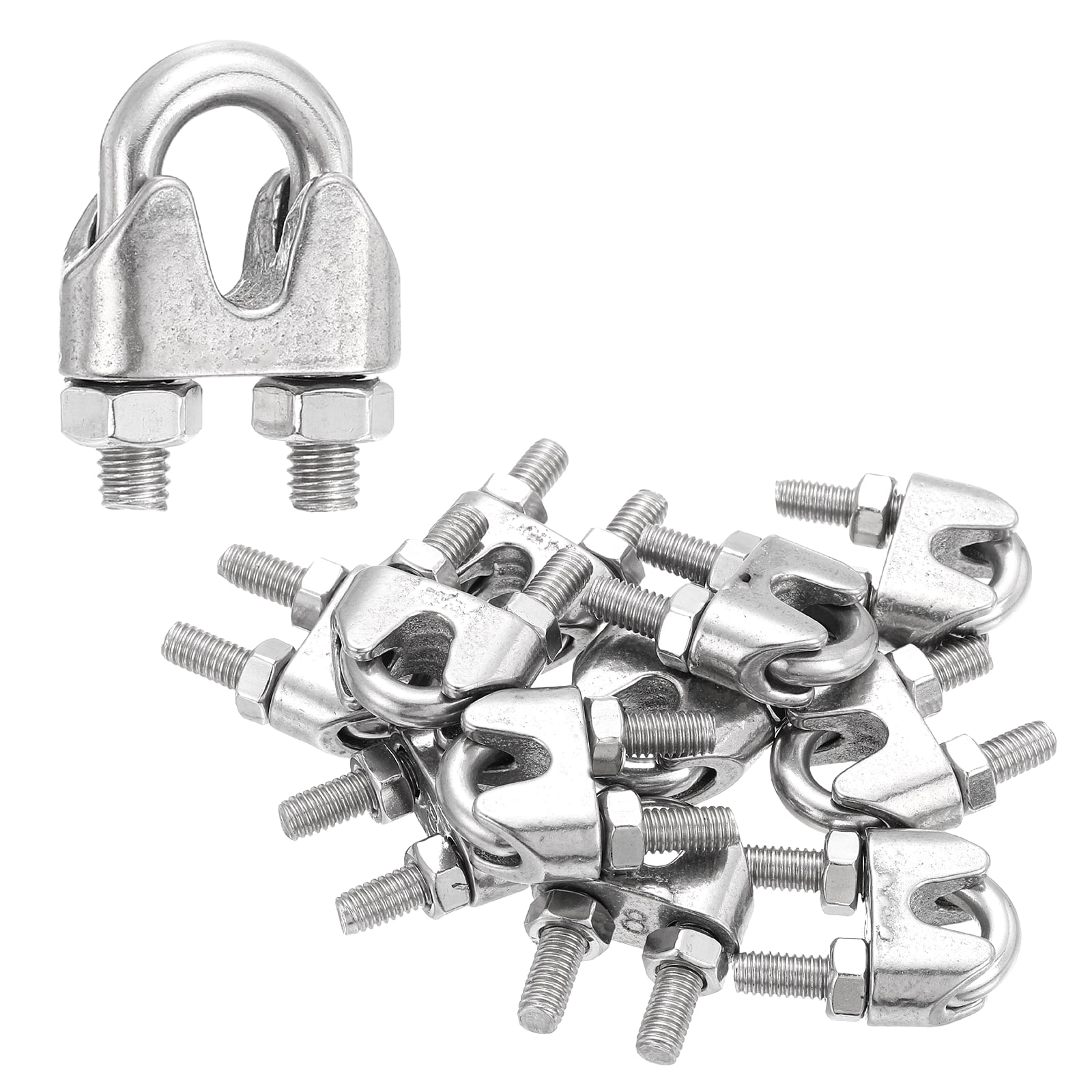 Uxcell 12Pcs Wire Rope Cable Clip Clamps 5/16 Inch M8 Small 304 ...
