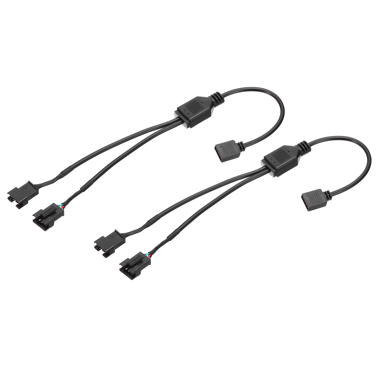Uxcell 12V 4 Pin Splitter Cable, 2 Pcs PWM Fans RGB Power Cord with 1 ...