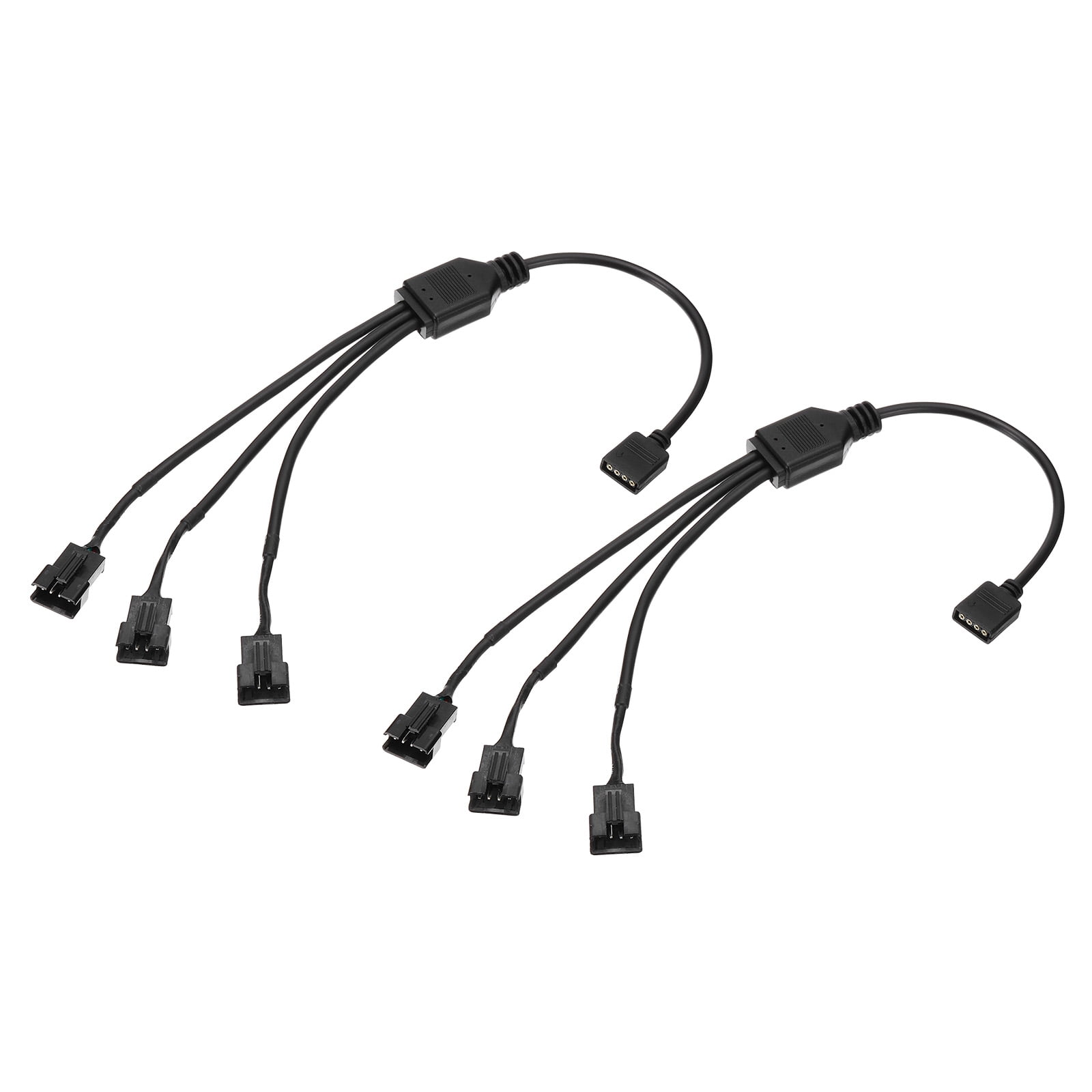 Uxcell 12V 4 Pin Splitter Cable, 2 Pcs PWM Fans RGB Power Cord with 1 ...