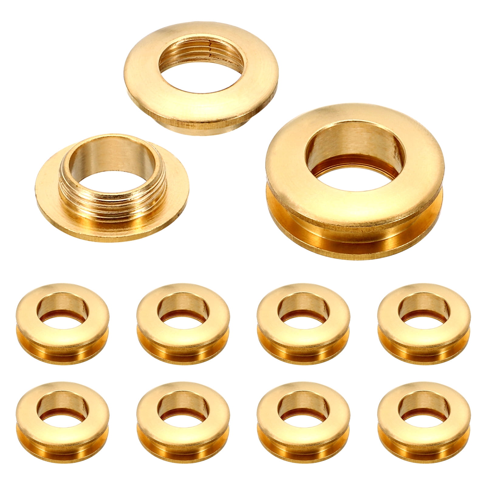 Uxcell 12mm(1/2 inch) Solid Brass Hole Eyelets, 10 Pcs Arc Surface Self ...