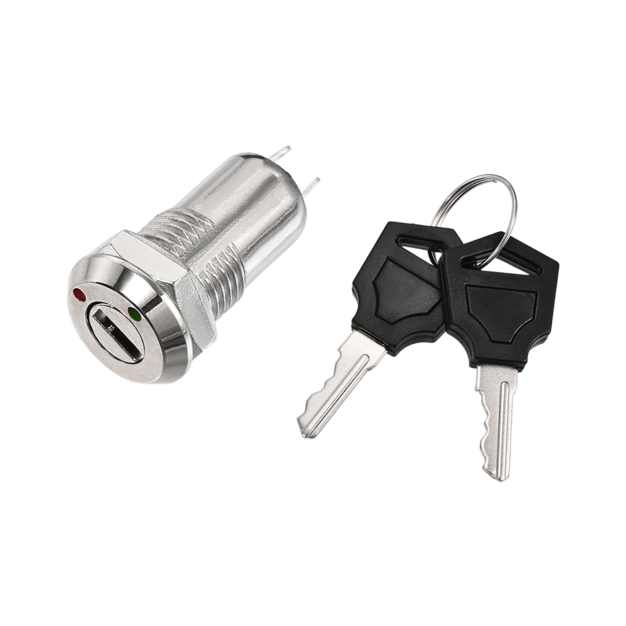 Uxcell 12mm 2 Positions Key Locking Push Button Switch With 2 Keys NO ...