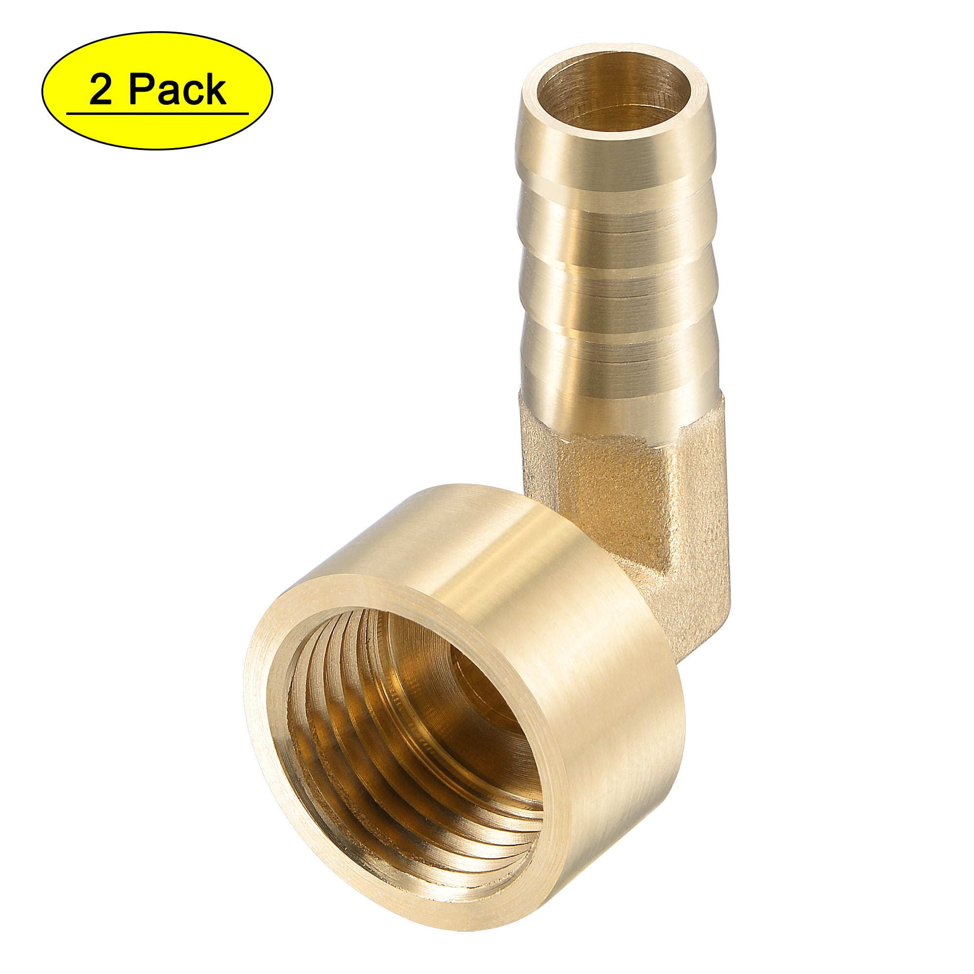 Uxcell 12mm Barbed x G1/2 Female Thread Brass Hose Barb Fitting Elbow 2 ...