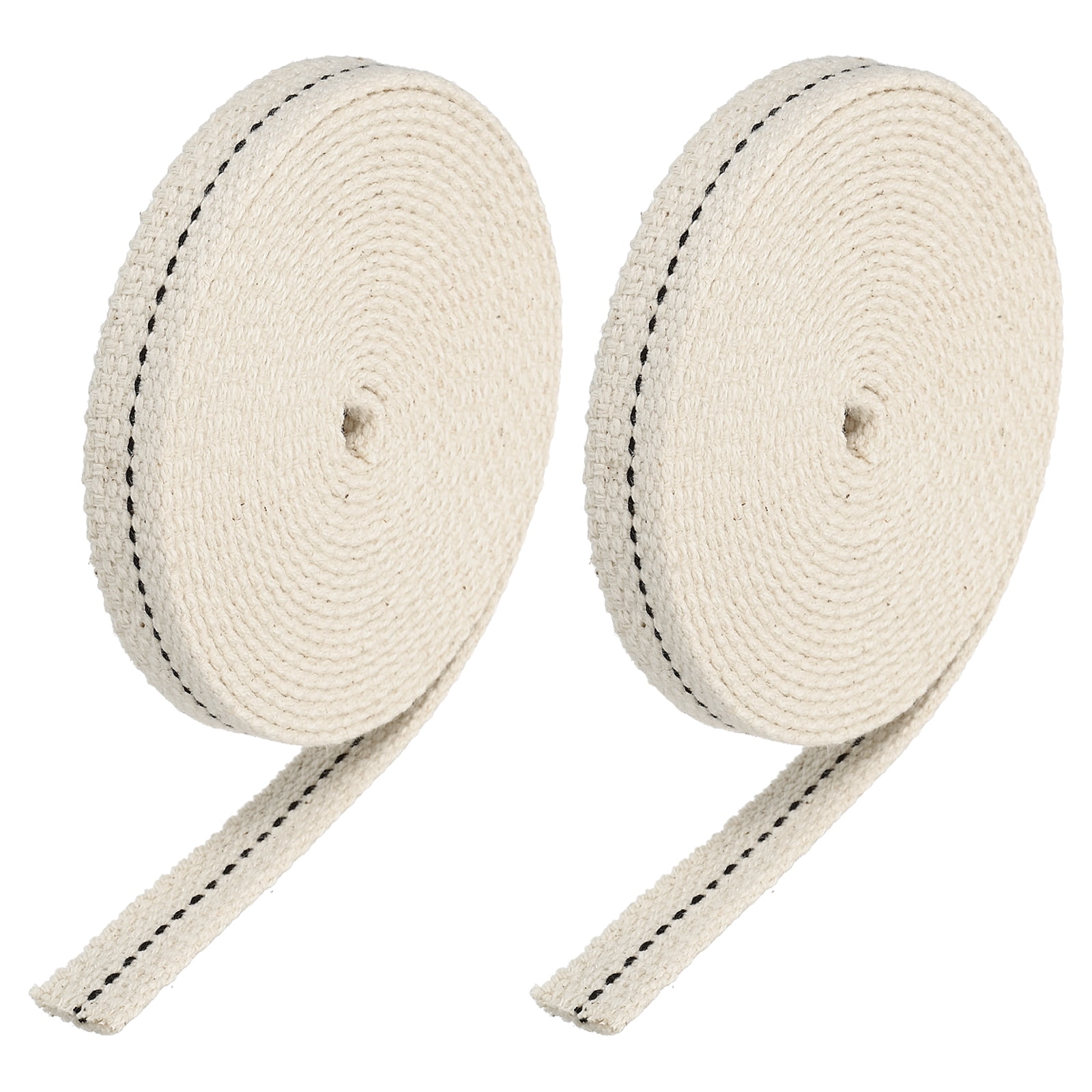 Uxcell 12mm Flat Wide 3 Meter/10Ft Long Cotton Oil Lamp Wick with Black ...