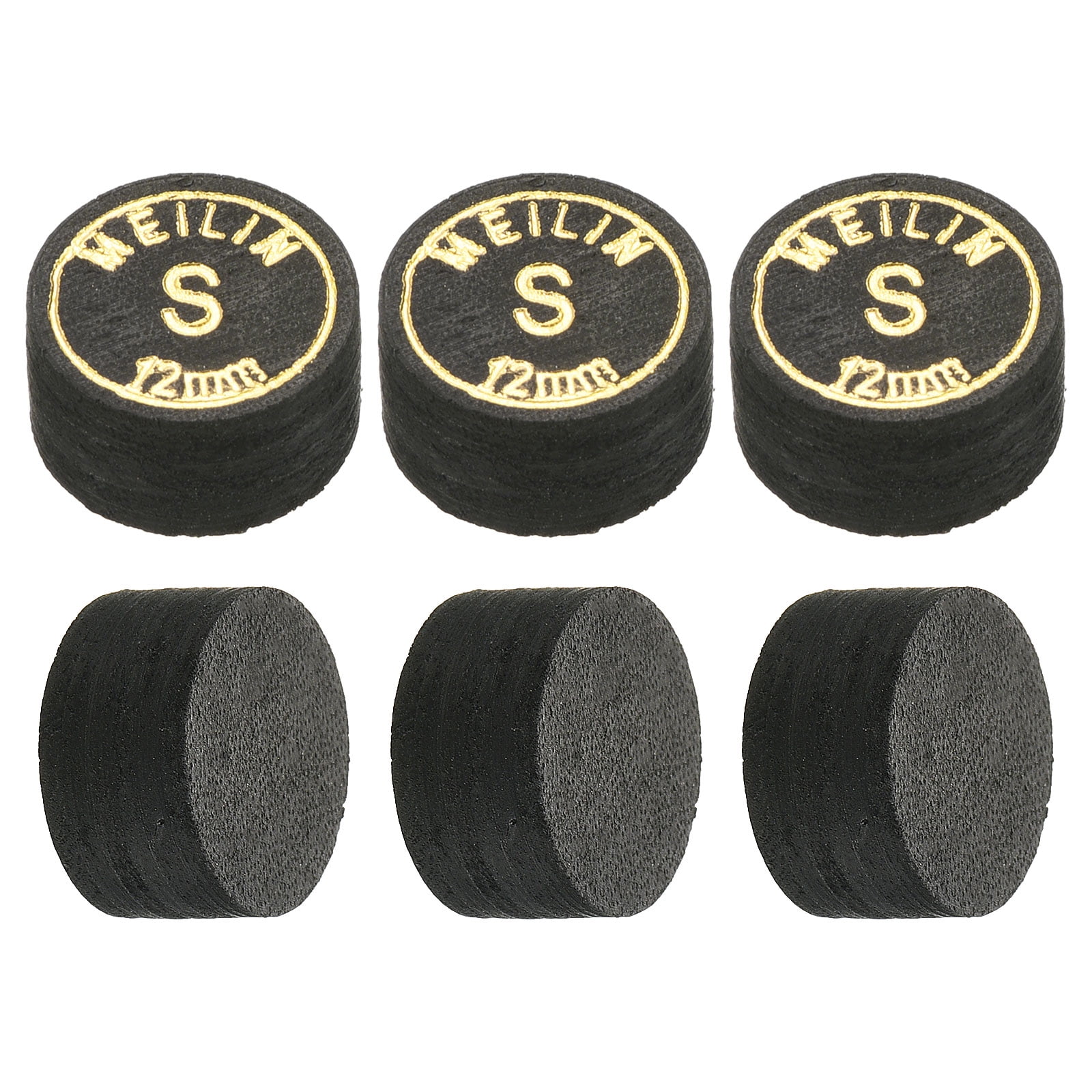 Uxcell 12mm Glue on Laminated Soft Pool Billiard Stick Cue Tips, Black ...