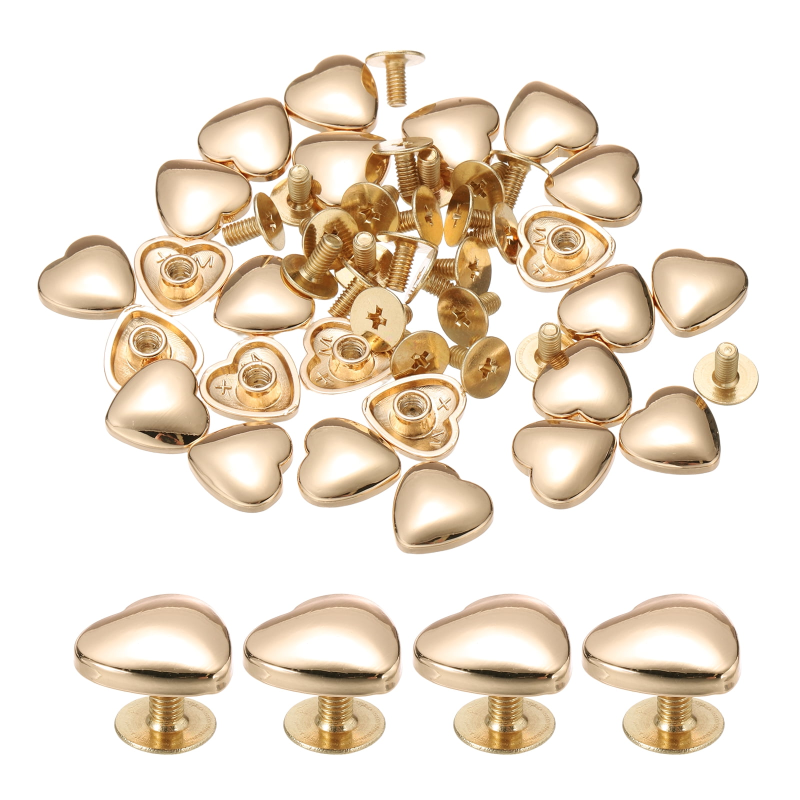Uxcell 12mm Heart Rivets, 24 Sets Leather Rivets Studs Rivets Double ...