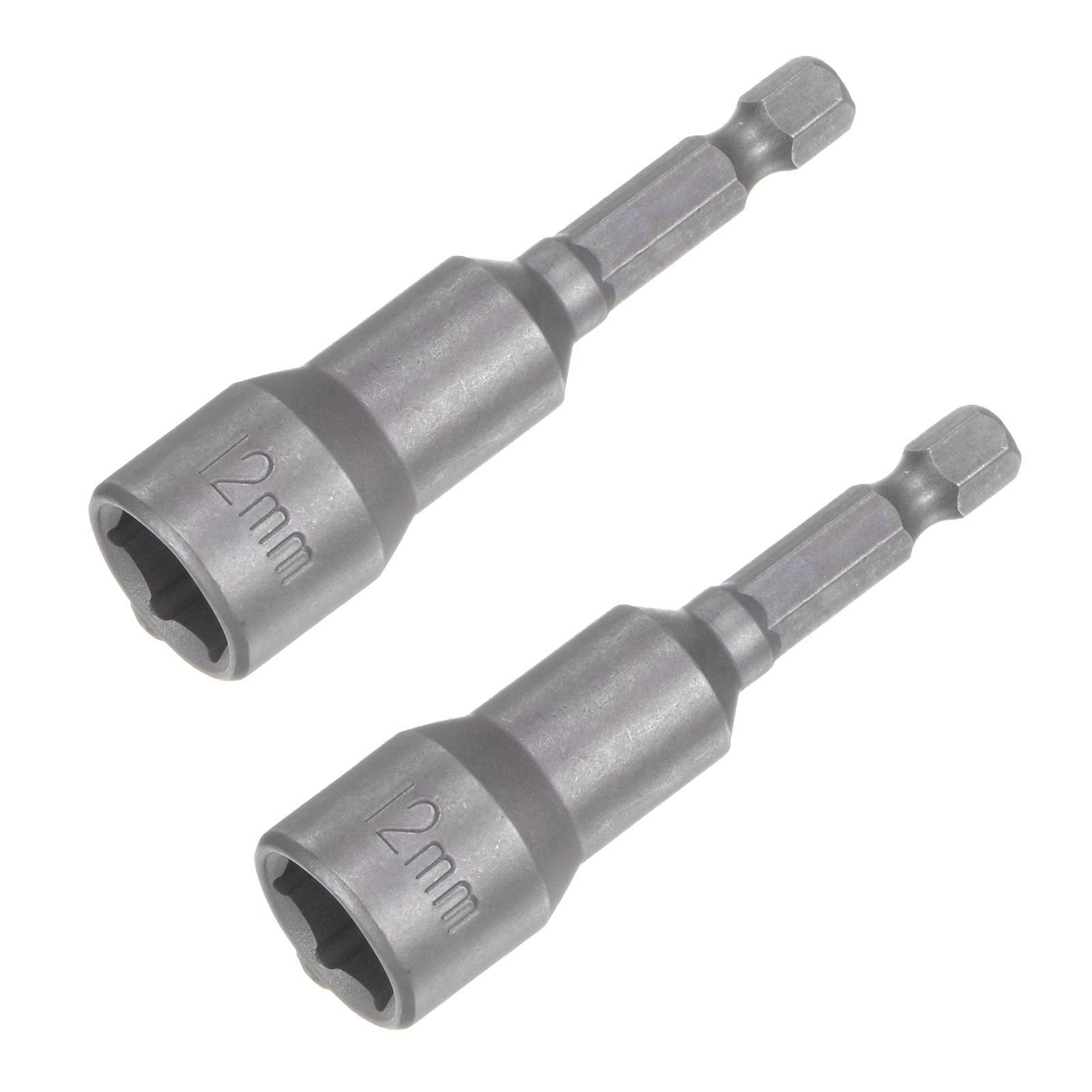 Uxcell 12mm Magnetic Hex Socket 1/4" Hex Shank Magnetic Nut Driver, 2 ...