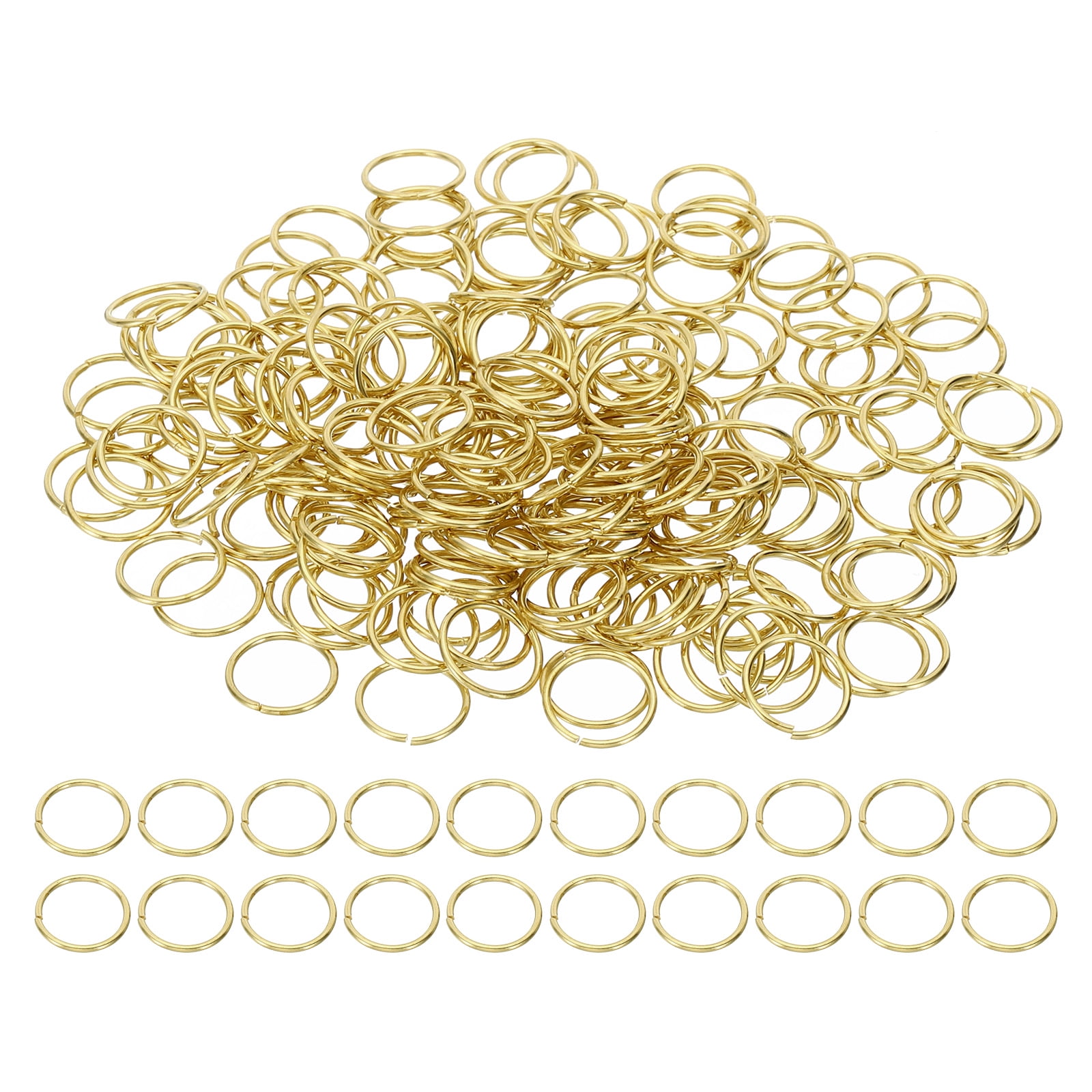Uxcell 12mm Open Jump Rings, 200Pcs Solid Copper Round Ring Charm Loops ...