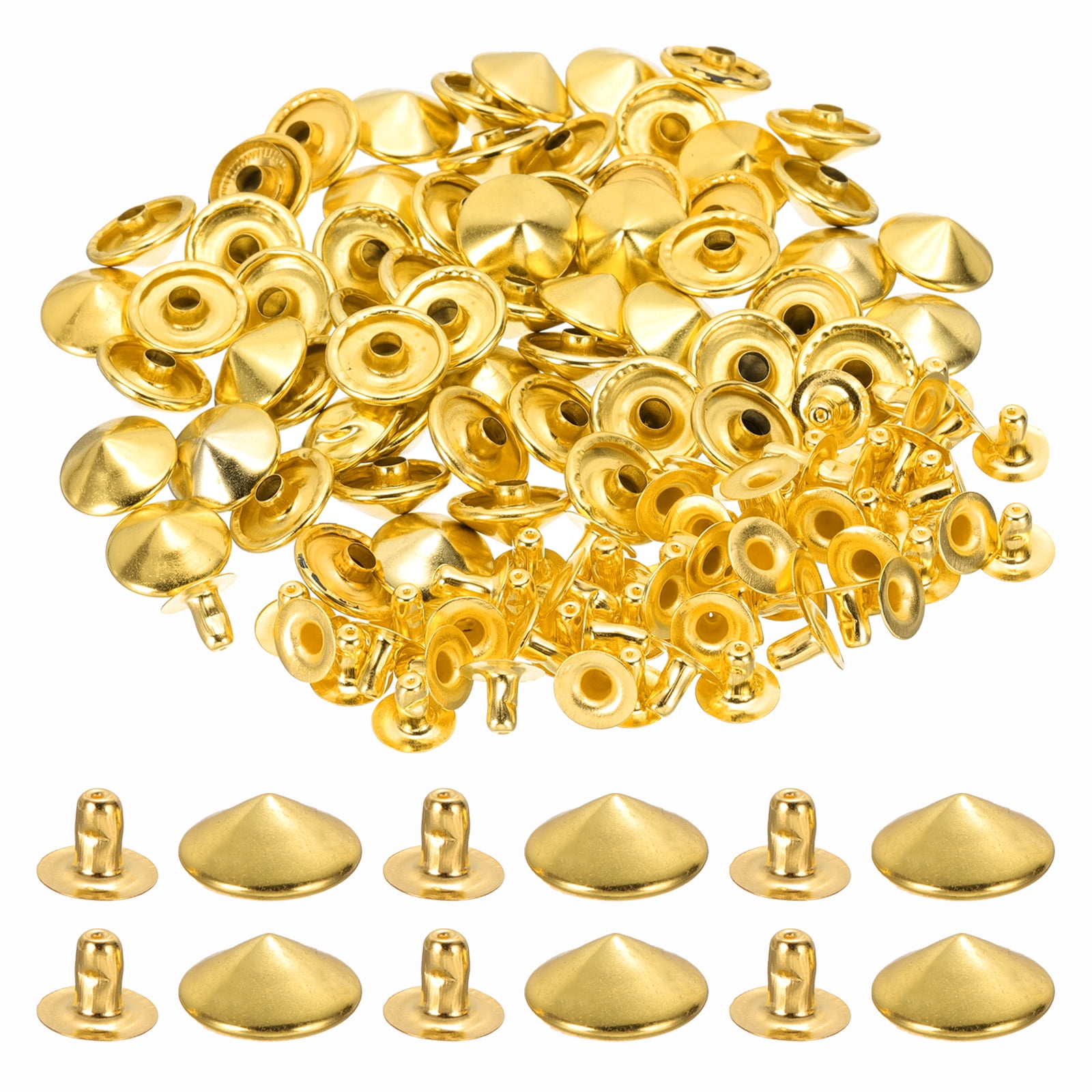 Uxcell 12mm Spike Rivets, 100 Sets Square Studs Rivet Rapid Punk Spikes ...