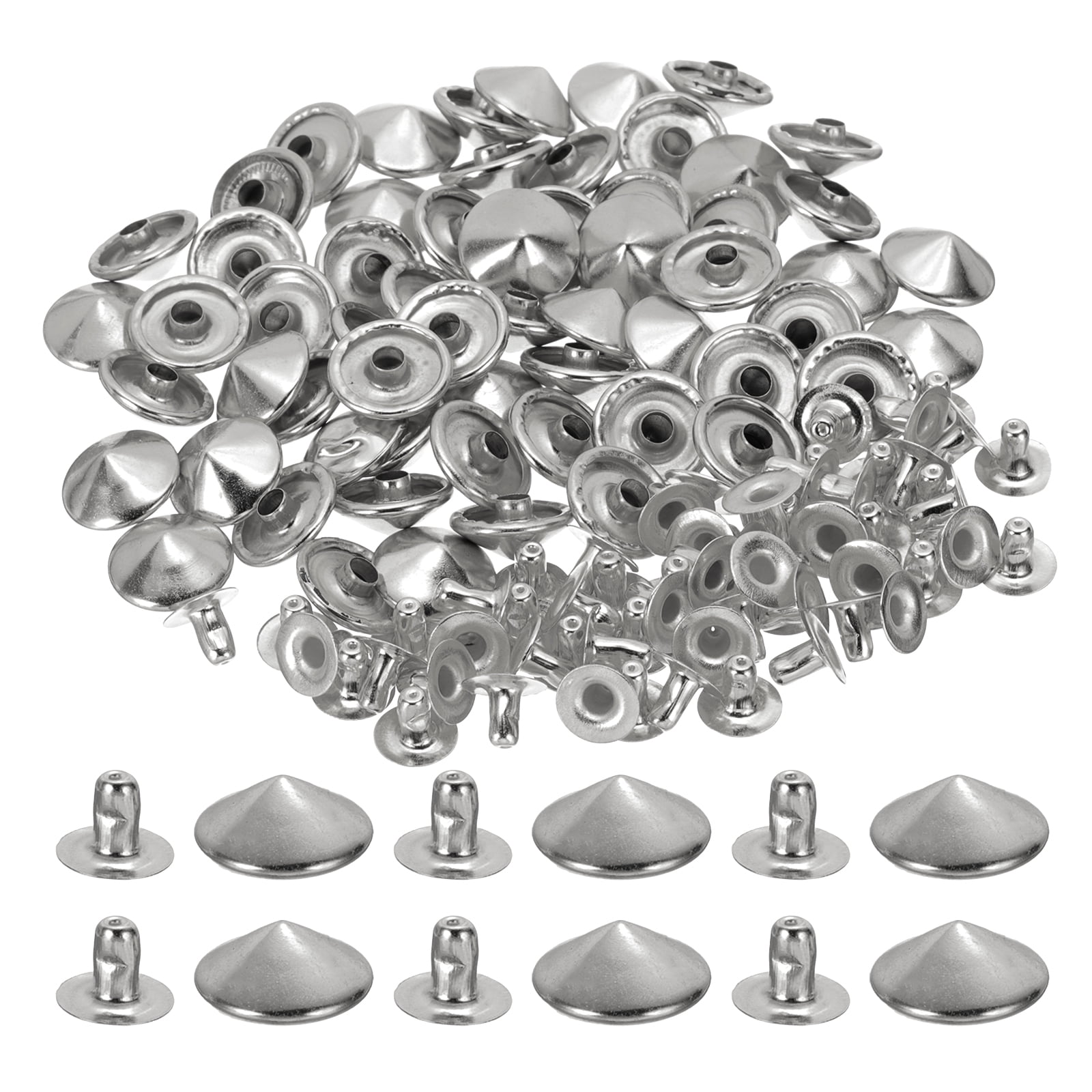Uxcell 12mm Spike Rivets, 100 Sets Square Studs Rivet Rapid Punk Spikes ...