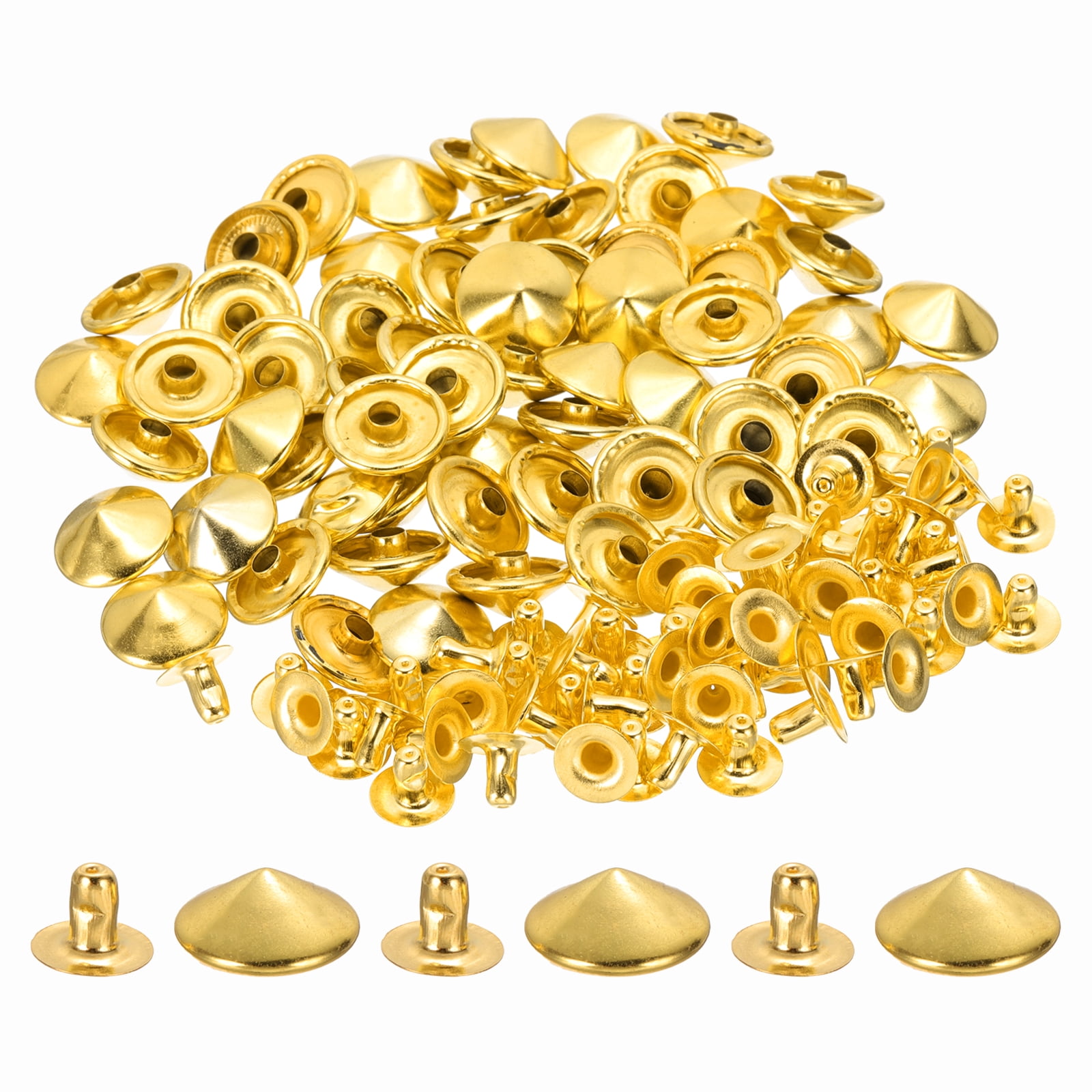 Uxcell 12mm Spike Rivets, 60 Sets Square Studs Rivet Rapid Punk Spikes ...