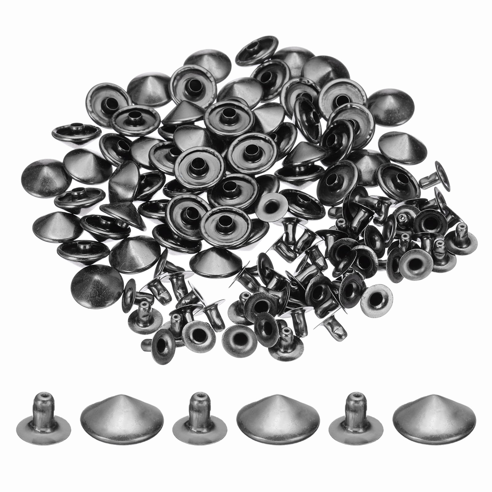 Uxcell 12mm Spike Rivets, 60 Sets Square Studs Rivet Rapid Punk Spikes ...