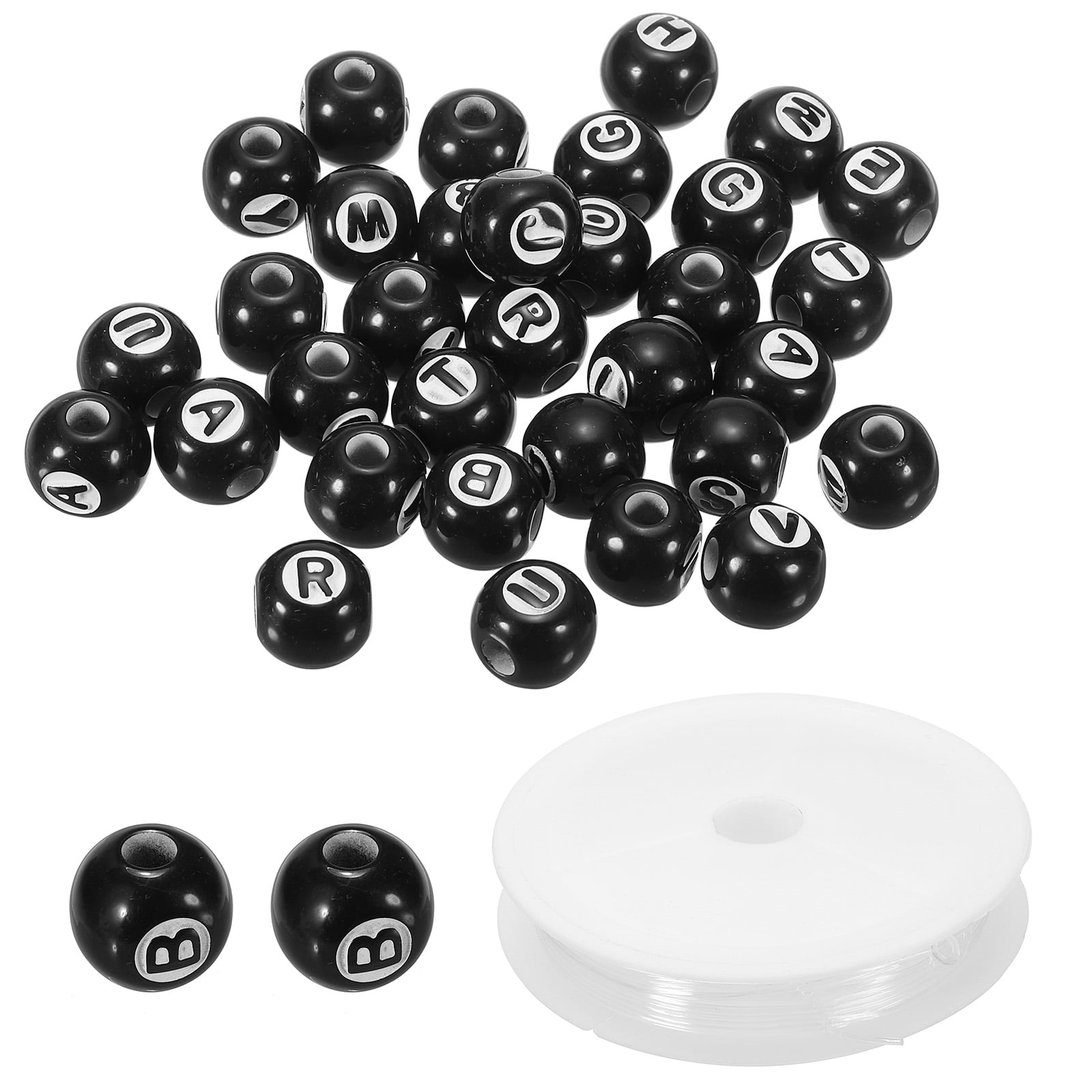 Uxcell 12mm Sports Ball Beads Acrylic Alphabet Billiards Beads with 4.4 ...