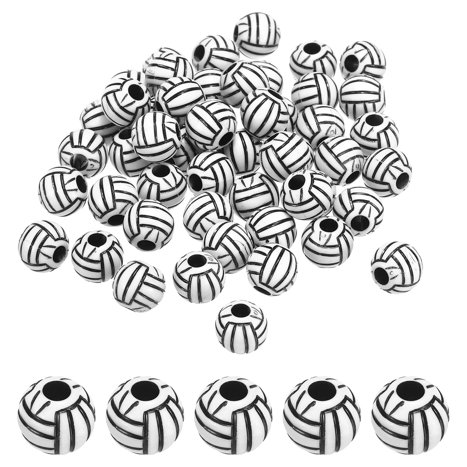 Uxcell 12mm Sports Ball Beads Acrylic Volleyball Beads Bulk Round ...