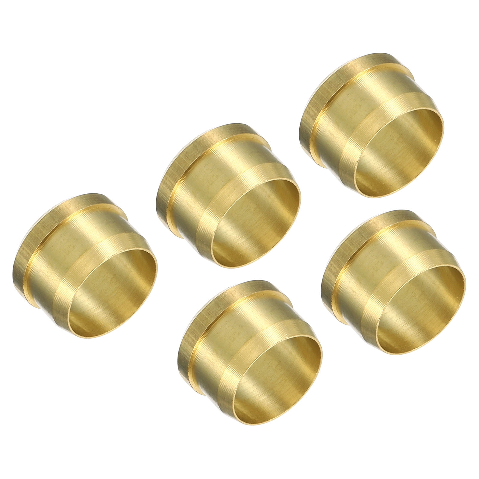 Uxcell 12mm Tube OD Brass Compression Sleeves Ferrules 5 Pack Brass ...