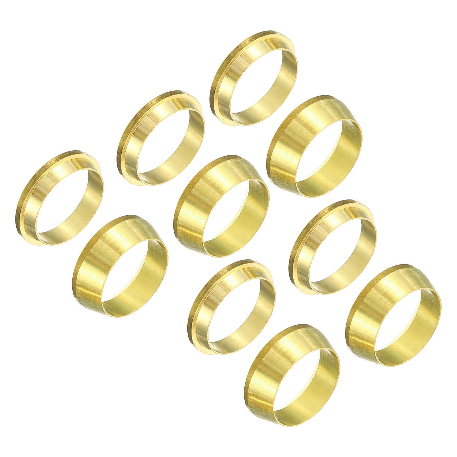 Uxcell 12mm Tube OD Brass Compression Sleeves Ferrules 5Set Double ...